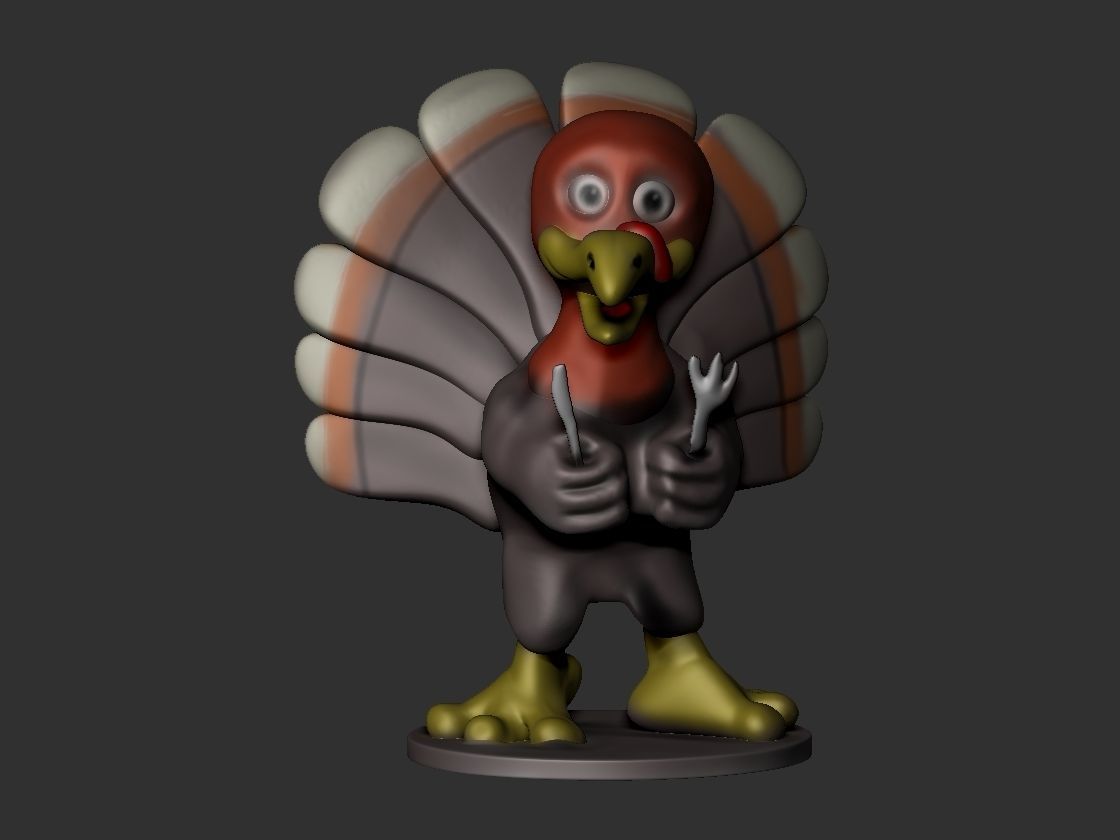 Thanksgiving Turkey Toon 3D model 3D printable | CGTrader