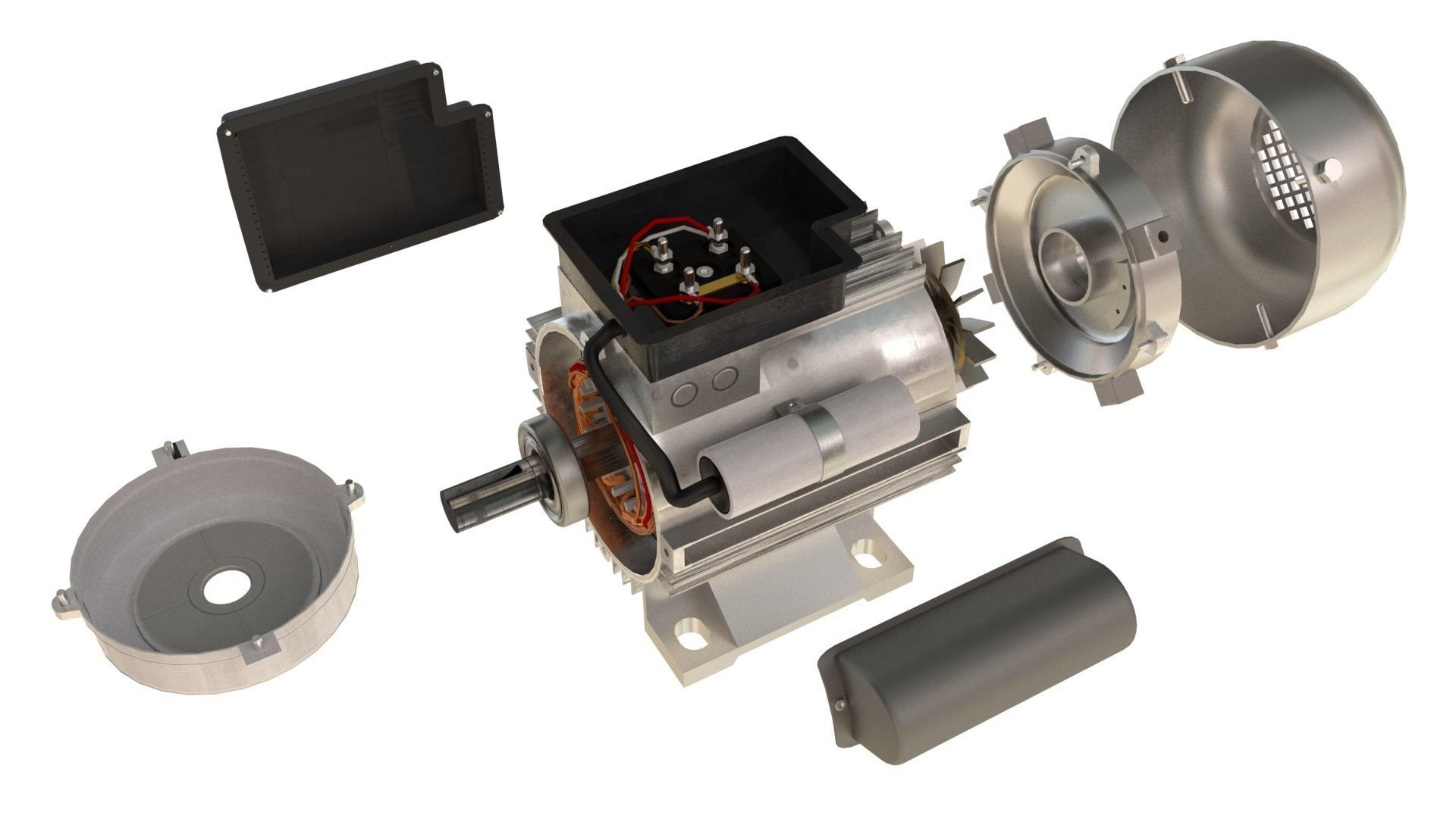 Electric Motor-Generator Single Phase 3D model 3D model | CGTrader