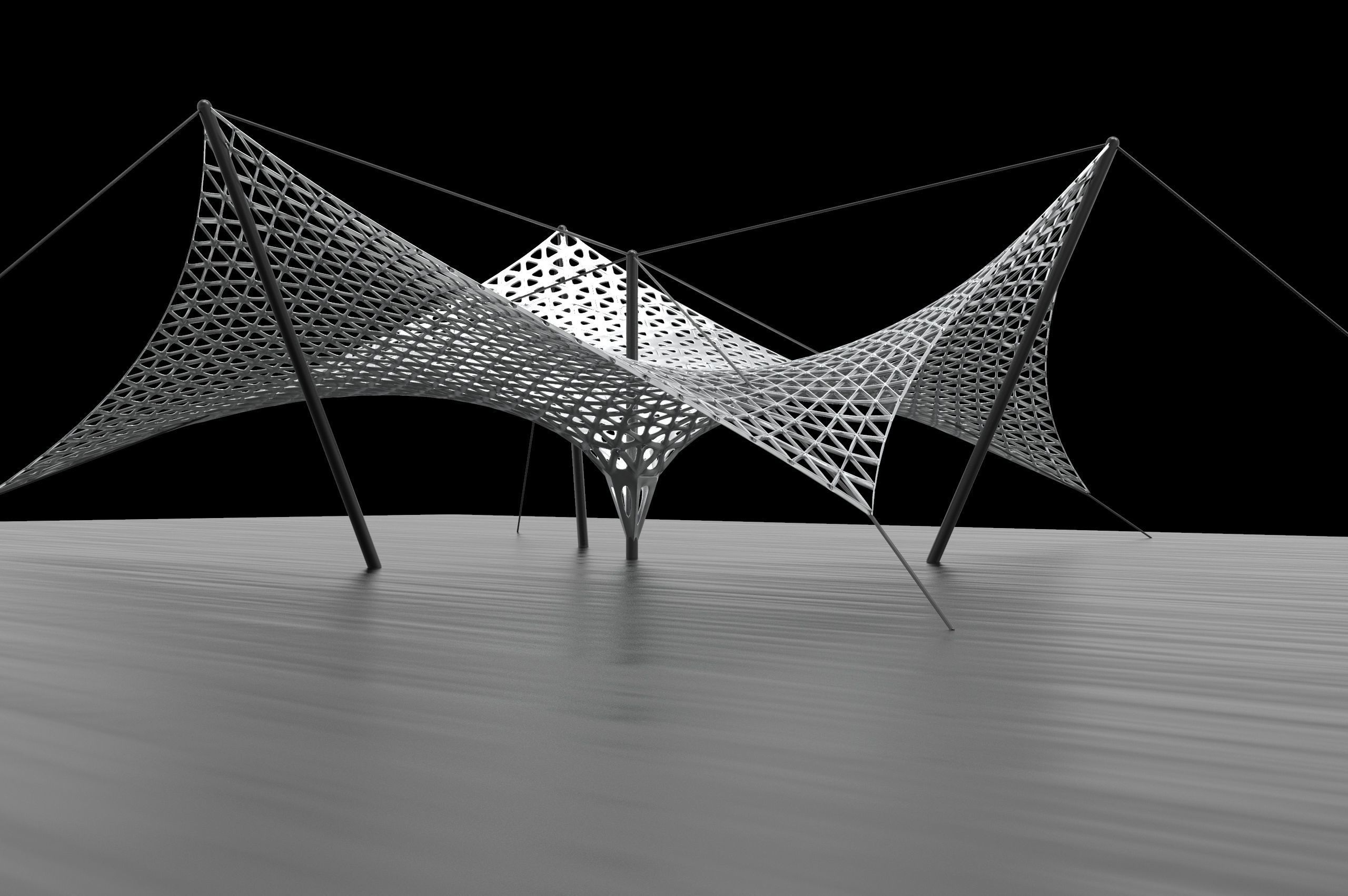 parametric pavilion design scene 3D model 3D printable | CGTrader