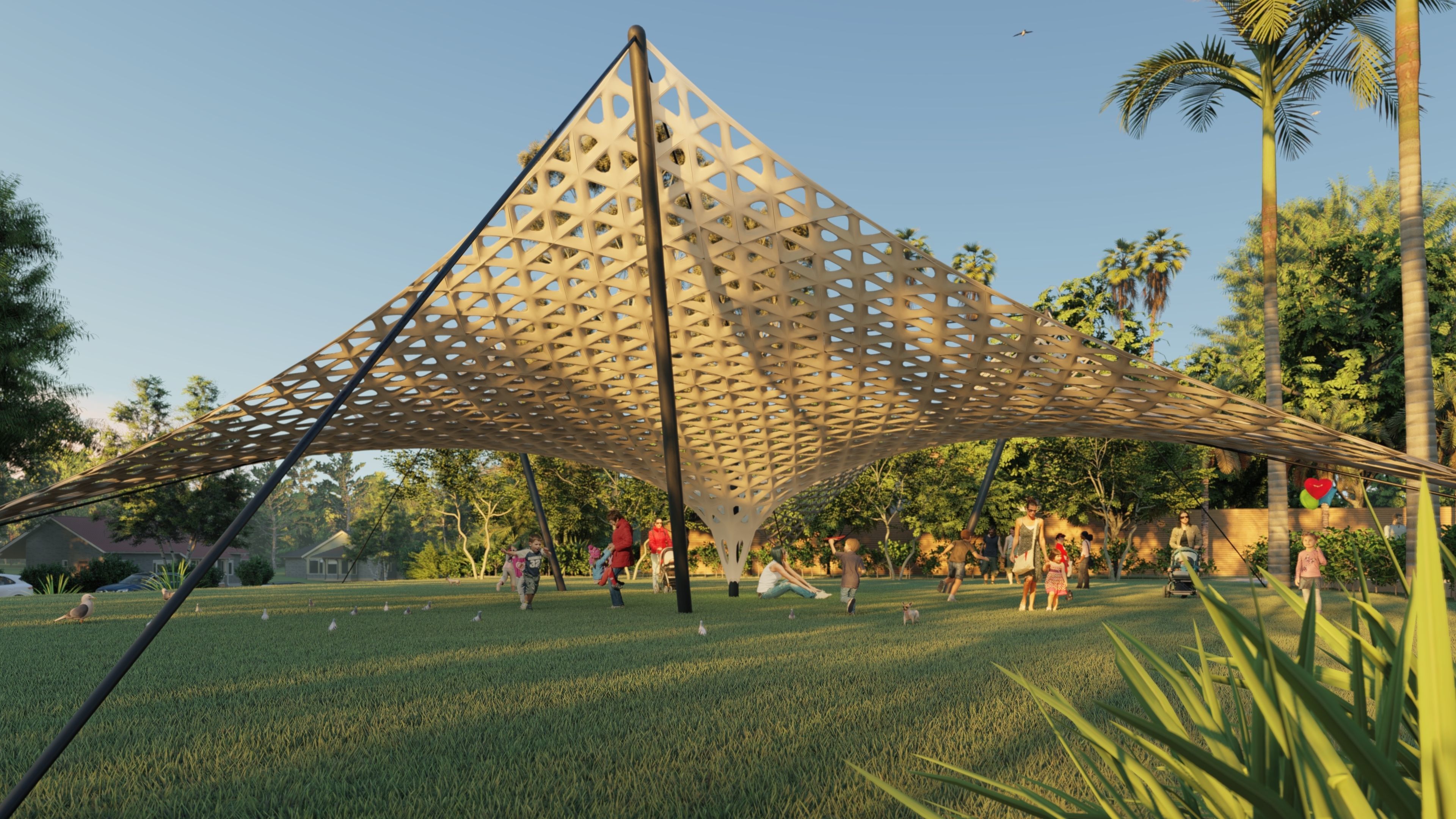 parametric pavilion design scene 3D model 3D printable | CGTrader