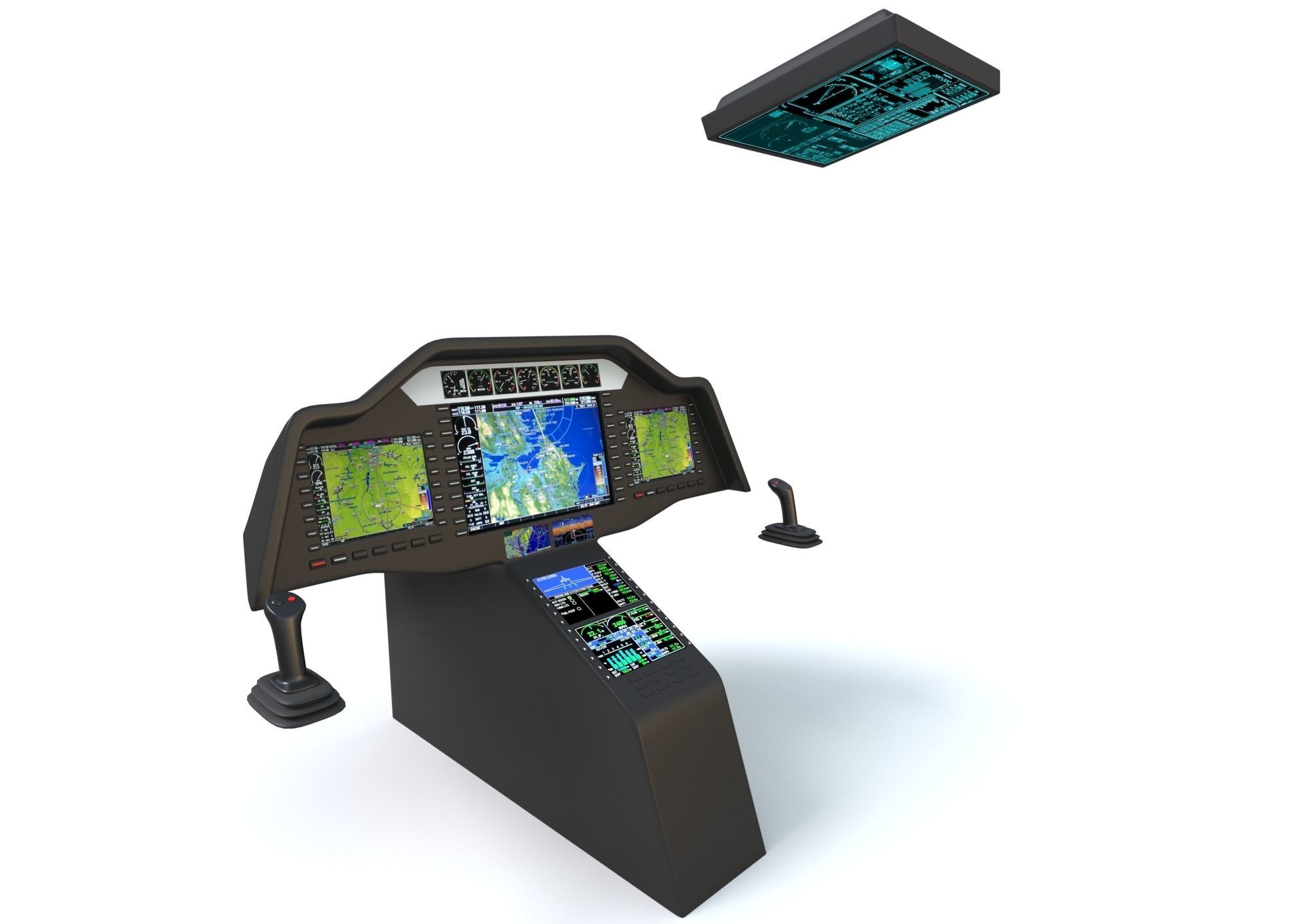 Aircraft Control Panel 2 3D model | CGTrader