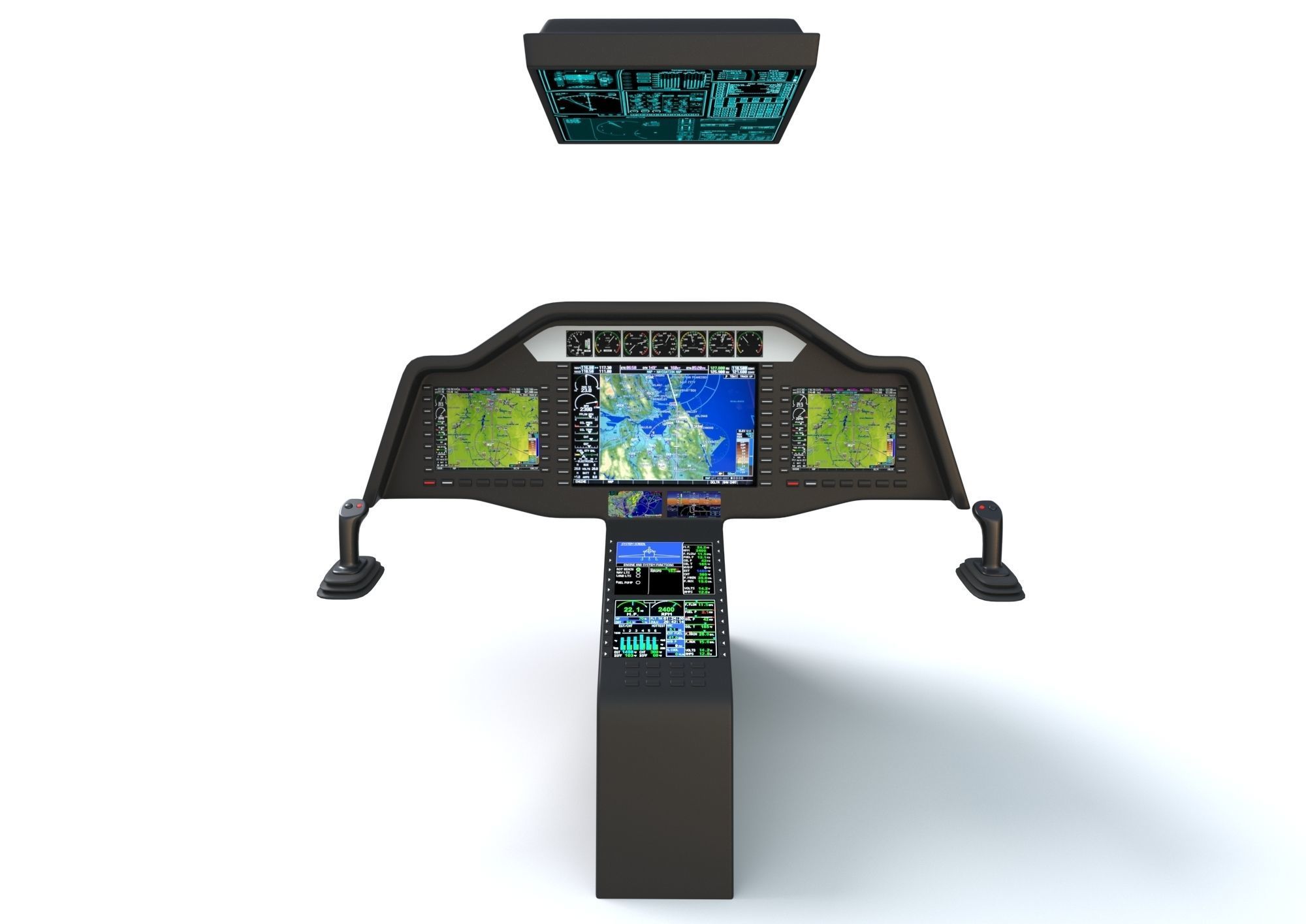 Aircraft Control Panel 2 3D model | CGTrader