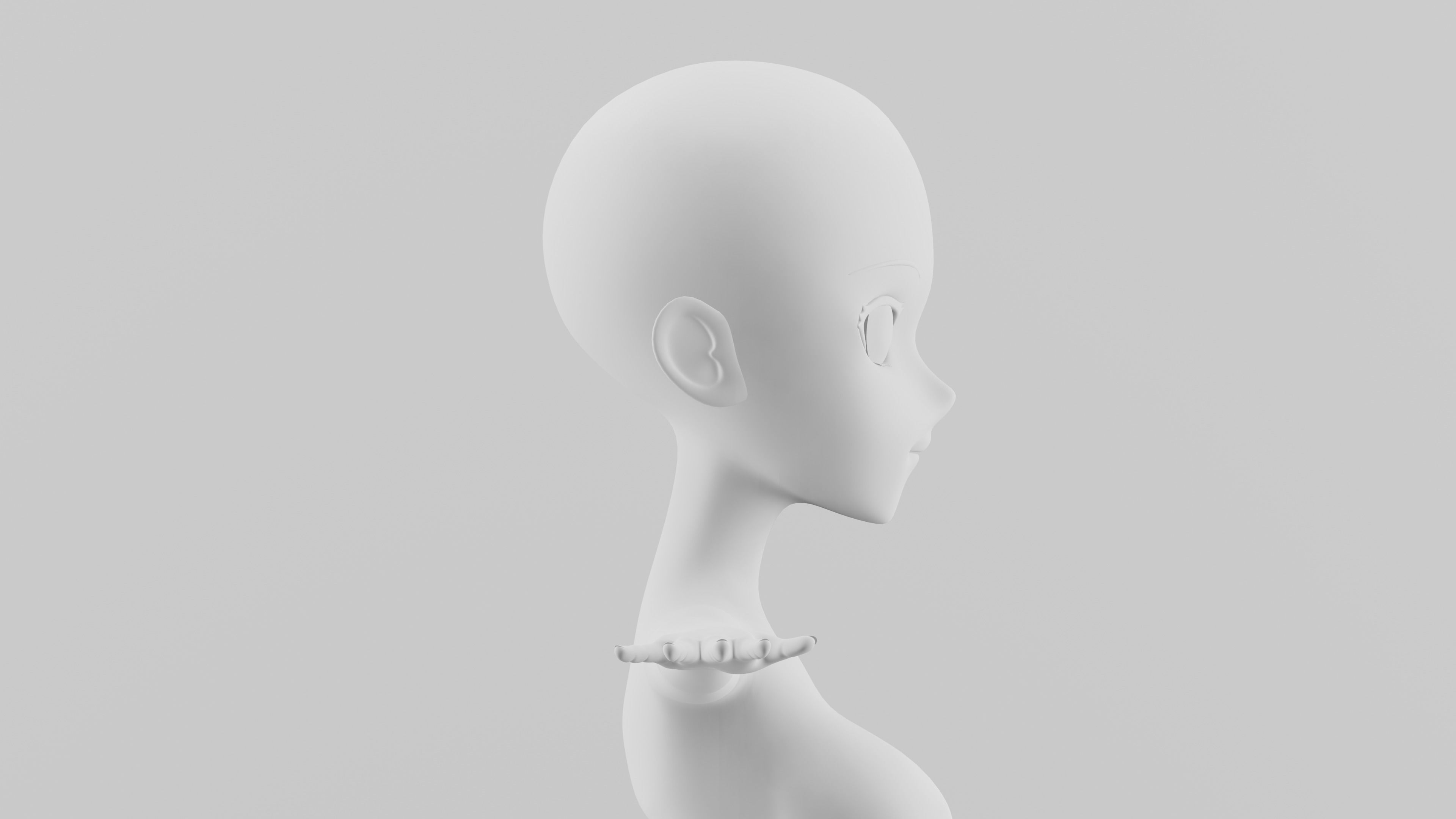 Anime Girl Character Template 3D model | CGTrader