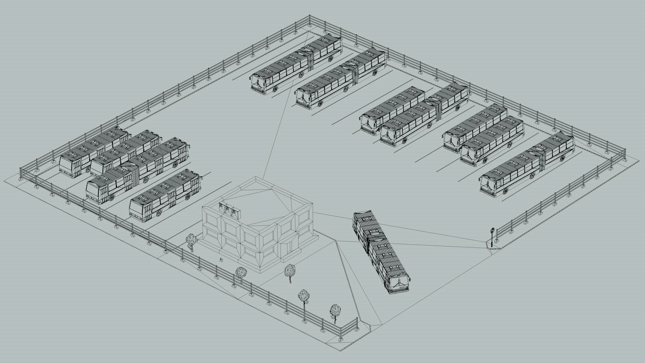 Bus depot 3D model | CGTrader