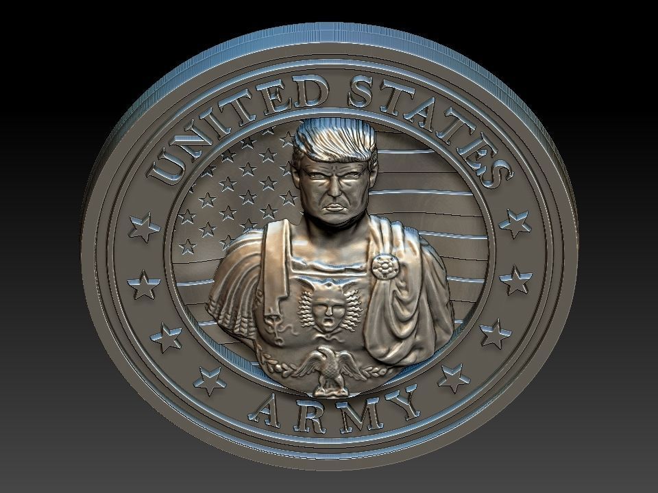 God Emperor Donald Trump and USA Army Logo 3D STL Model 3D model 3D ...