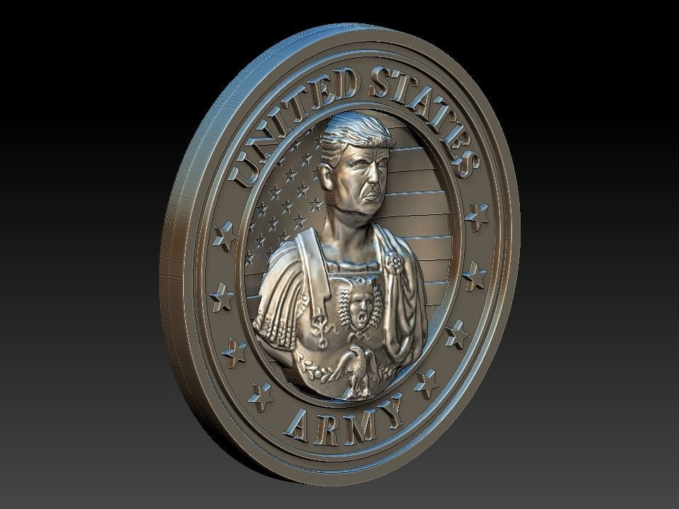 God Emperor Donald Trump and USA Army Logo 3D STL Model 3D model 3D ...