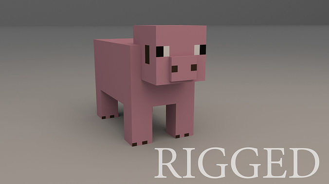 Minecraft Pig Low-poly 3D model Free - With Rigged free VR / AR / low ...