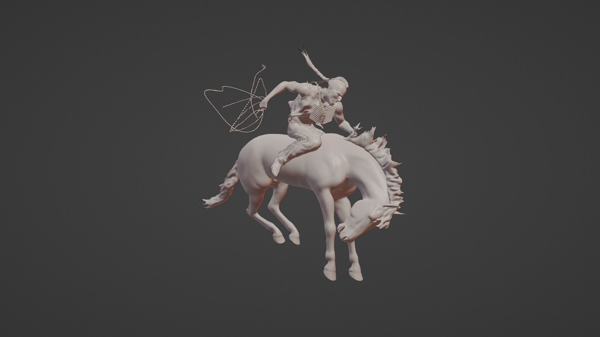 The Wild person riding horse 3D model | CGTrader