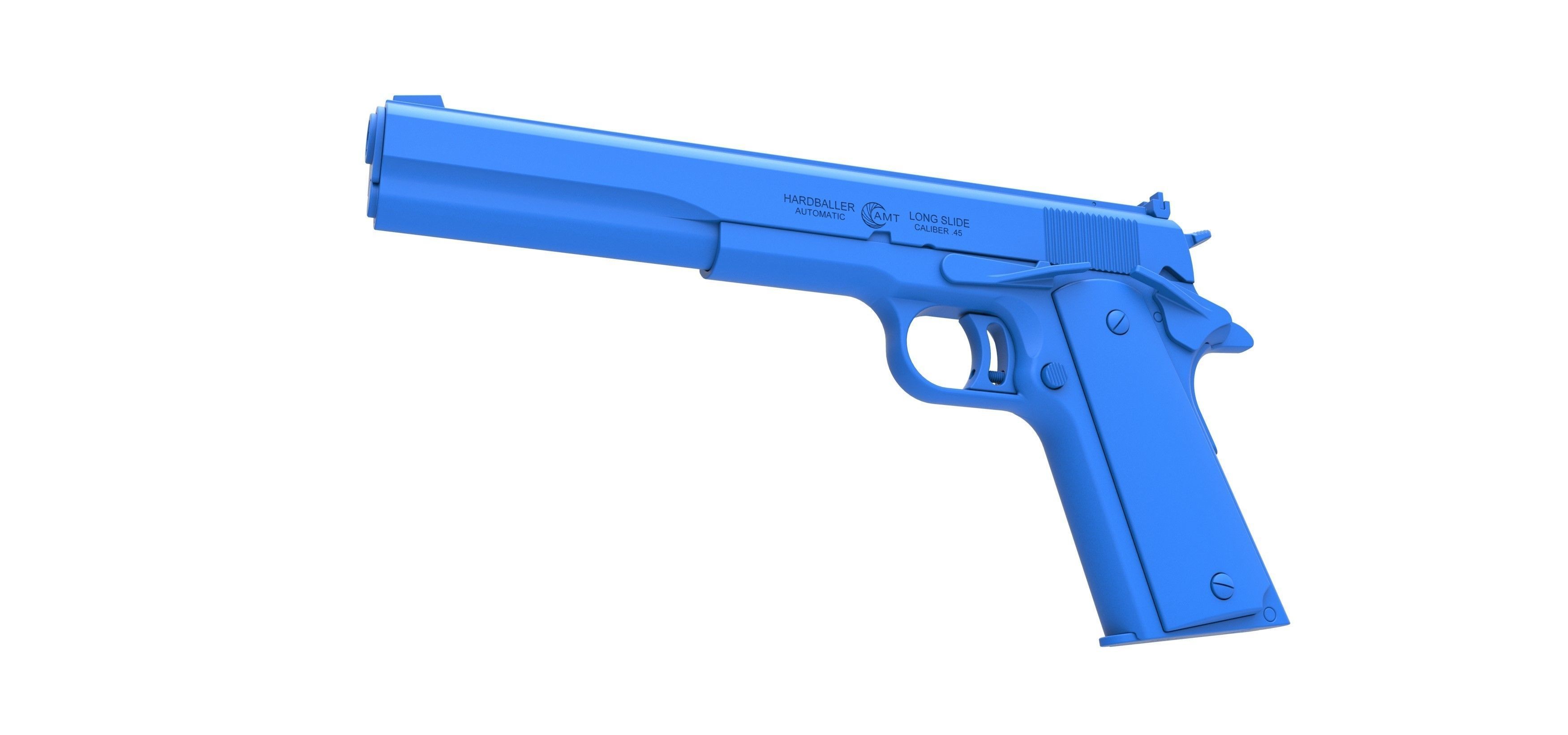 Pistol AMT Hardballer Long Slide 3D model | CGTrader