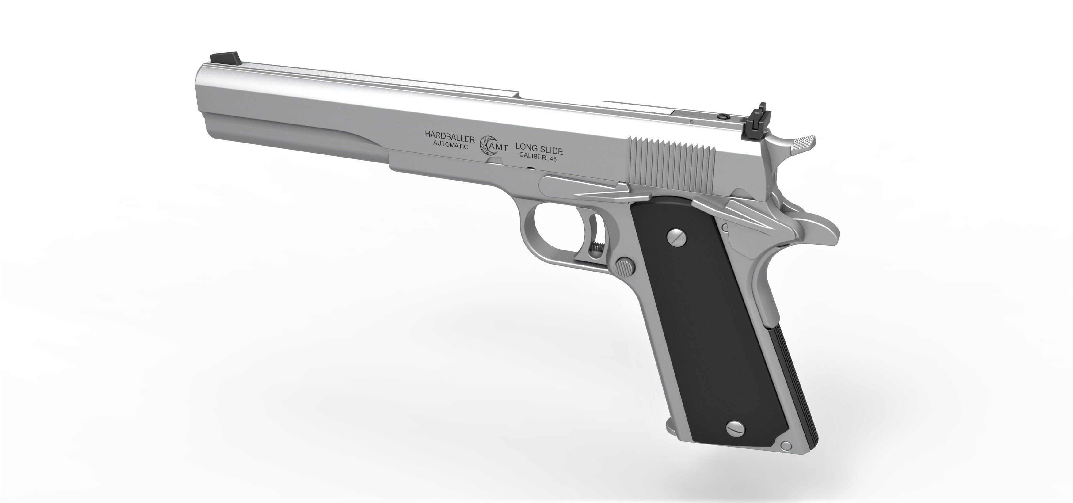 Pistol AMT Hardballer Long Slide 3D model | CGTrader