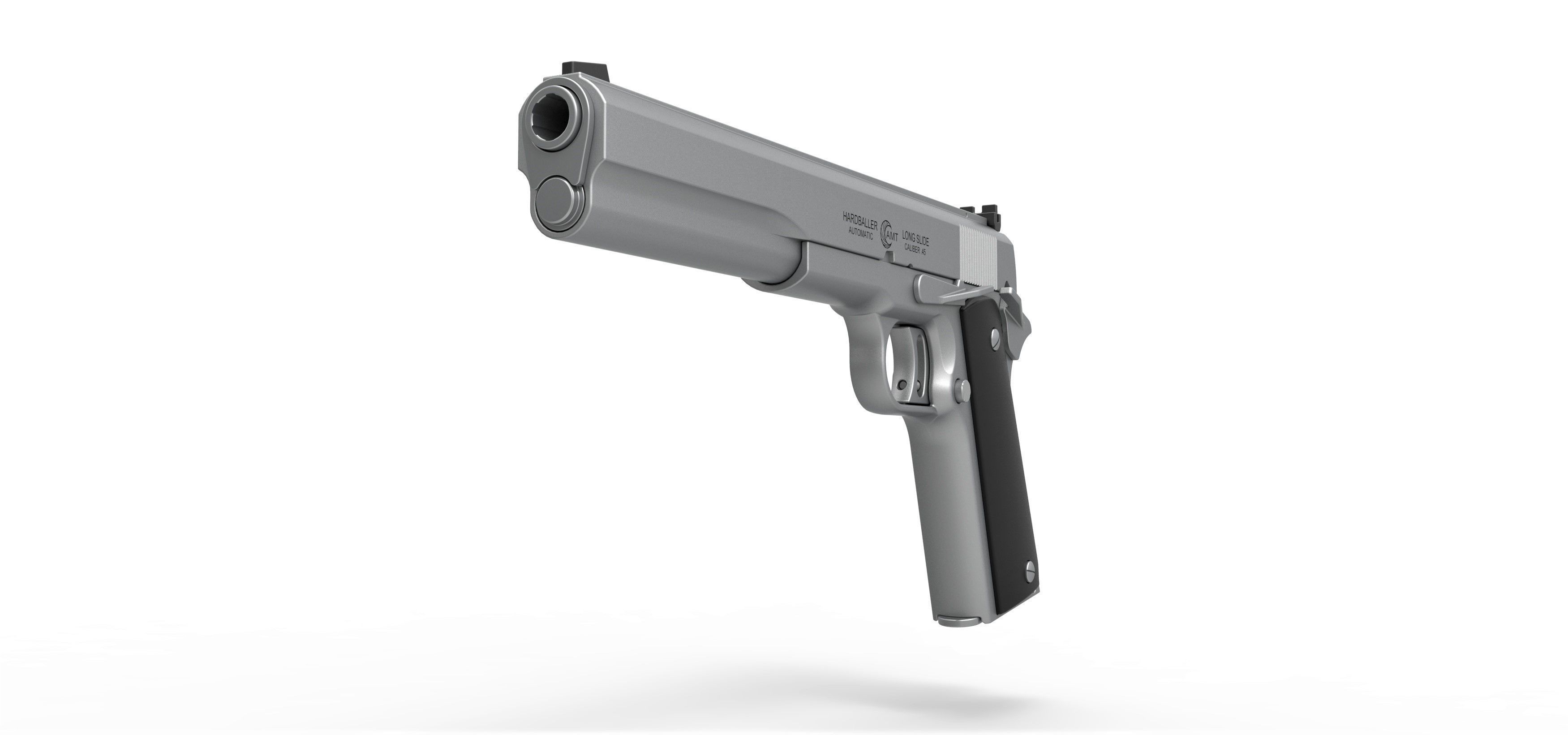 Pistol AMT Hardballer Long Slide 3D model | CGTrader