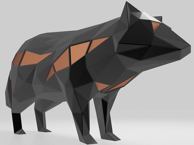 Polygonal Raccoon Dog Parametric 3D model 3D printable | CGTrader