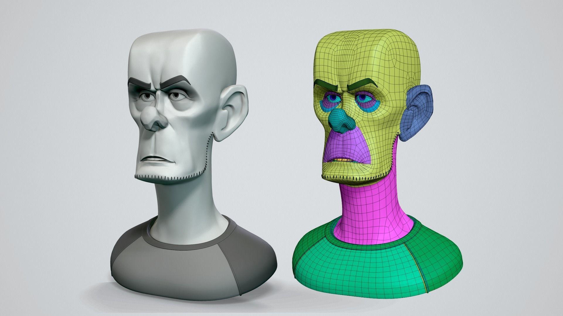Cartoon male character Gustavo base mesh 3D model | CGTrader