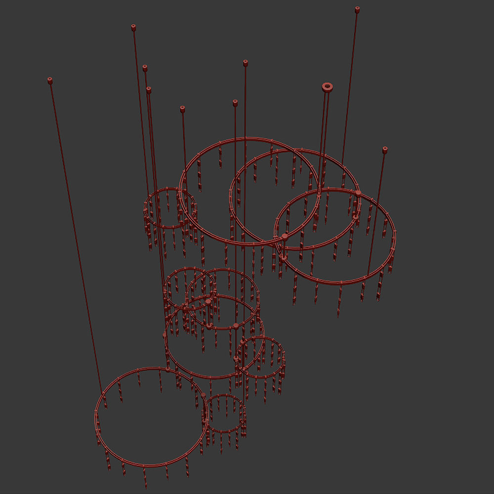 Suspenders Vertical Ring Matrix Pendant 3D model | CGTrader