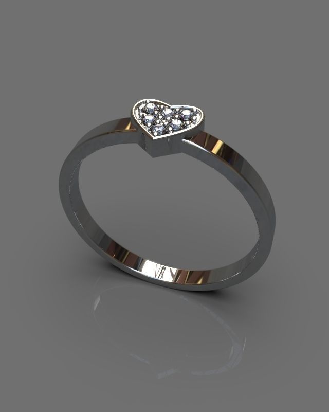 Heart ring 3D model 3D printable | CGTrader