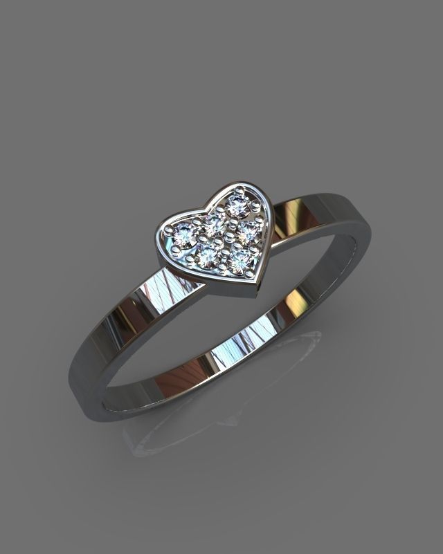Heart ring 3D model 3D printable | CGTrader