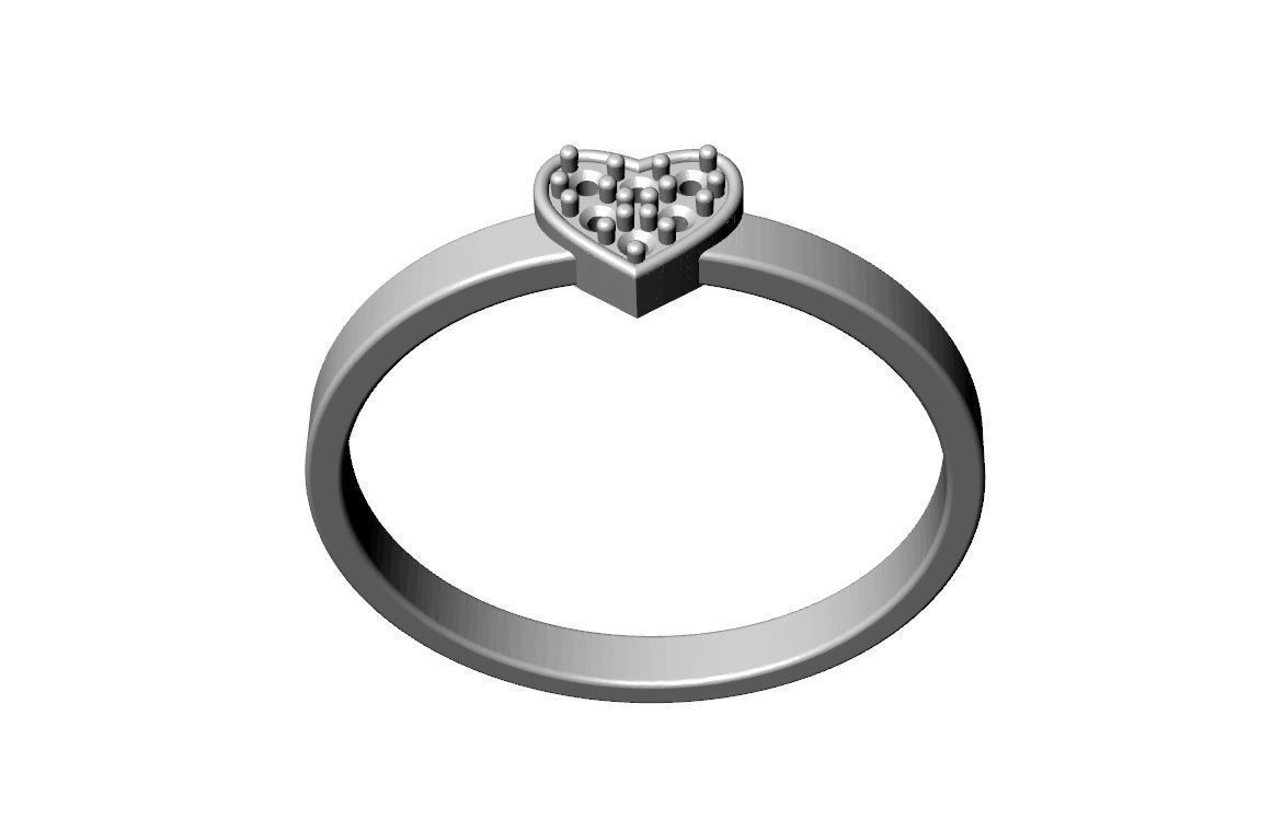 Heart ring 3D model 3D printable | CGTrader