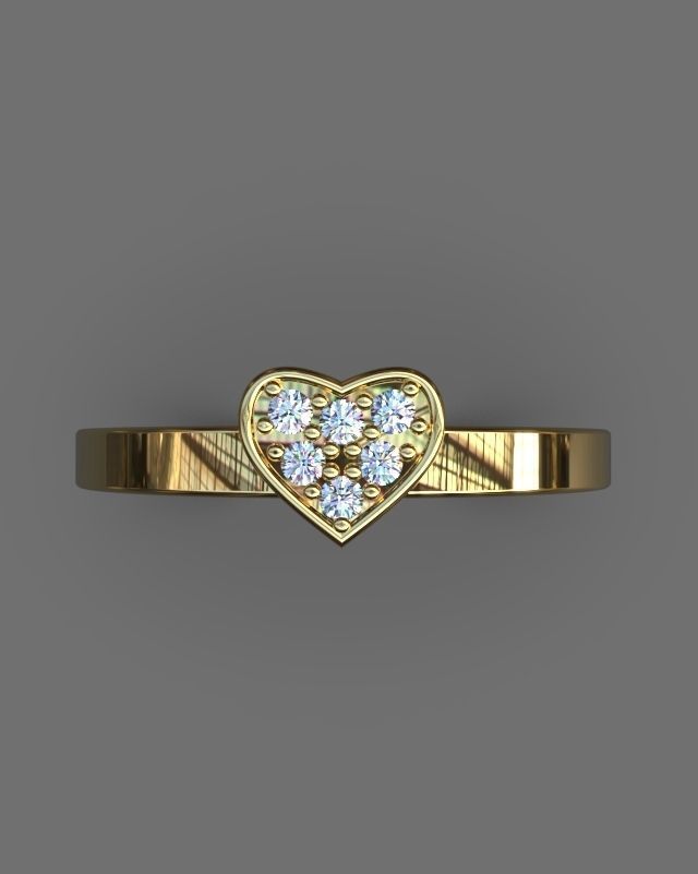 Heart ring 3D model 3D printable | CGTrader