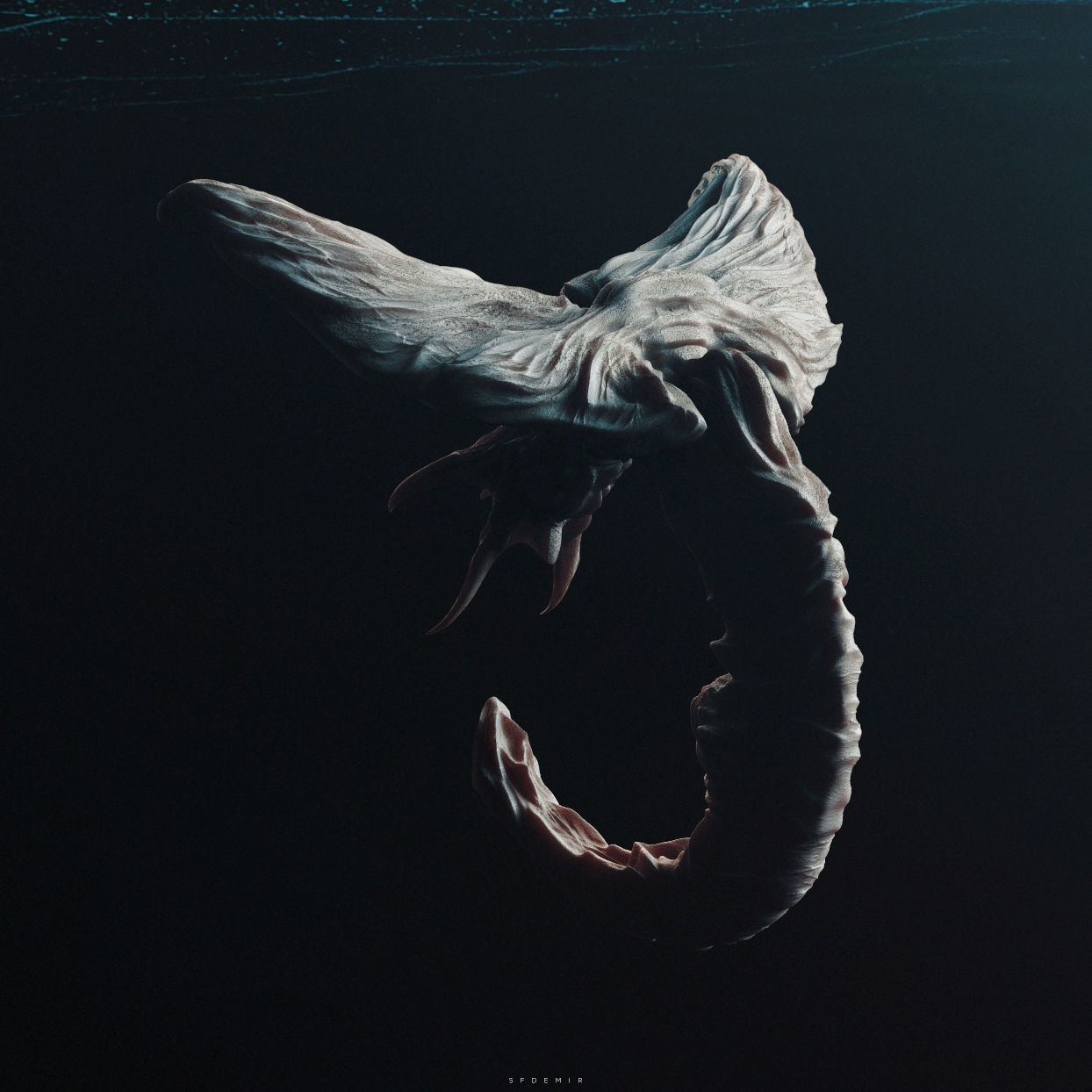 Alien - OBJ creature swimming in ocean 3D model | CGTrader