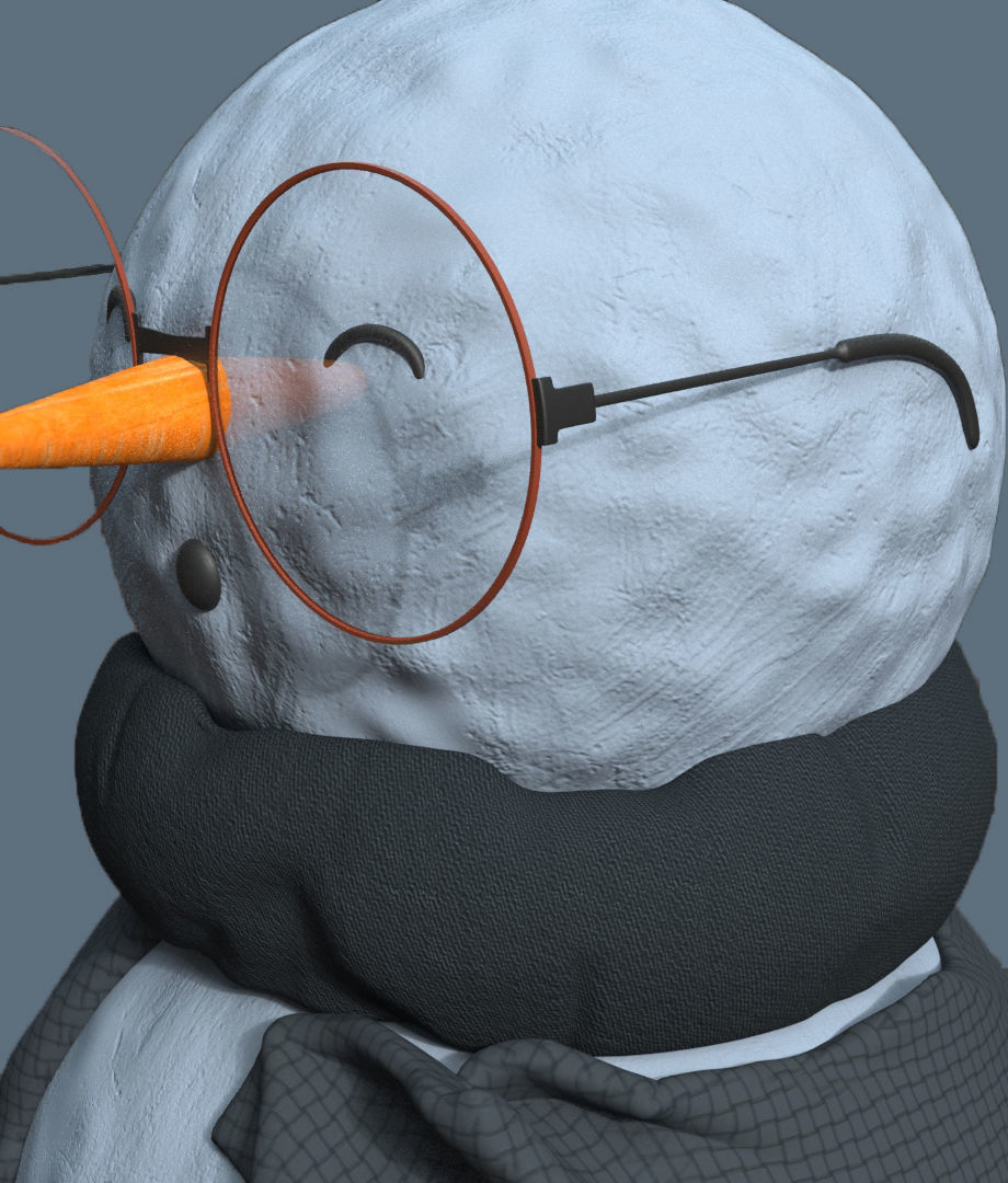Sick snowman 3D model | CGTrader