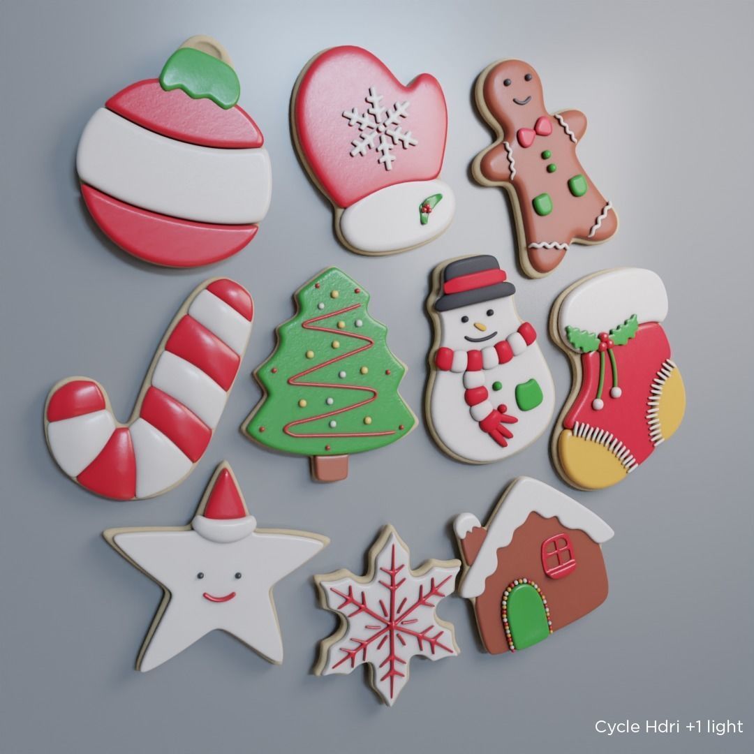 3D model Pbr Christmas Cookies VR / AR / low-poly | CGTrader