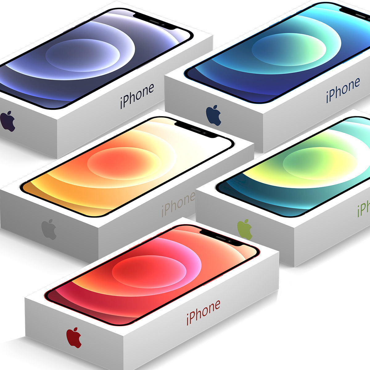 3D model Apple iPhone 12 Boxes VR / AR / low-poly | CGTrader