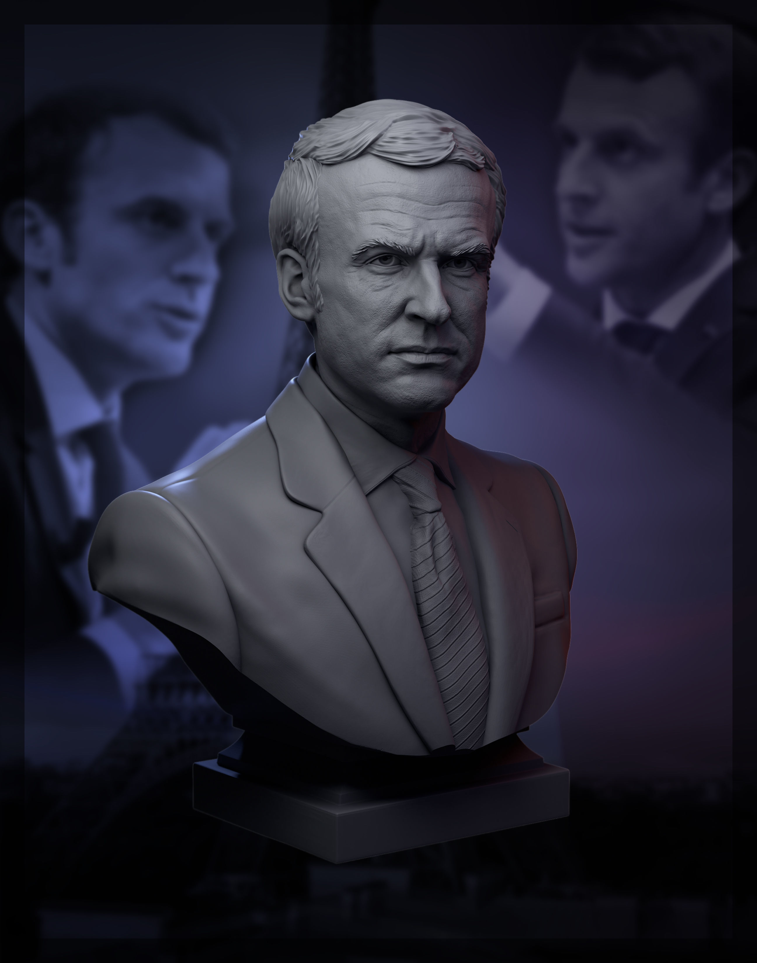 Emmanuel Macron 3D model 3D printable | CGTrader