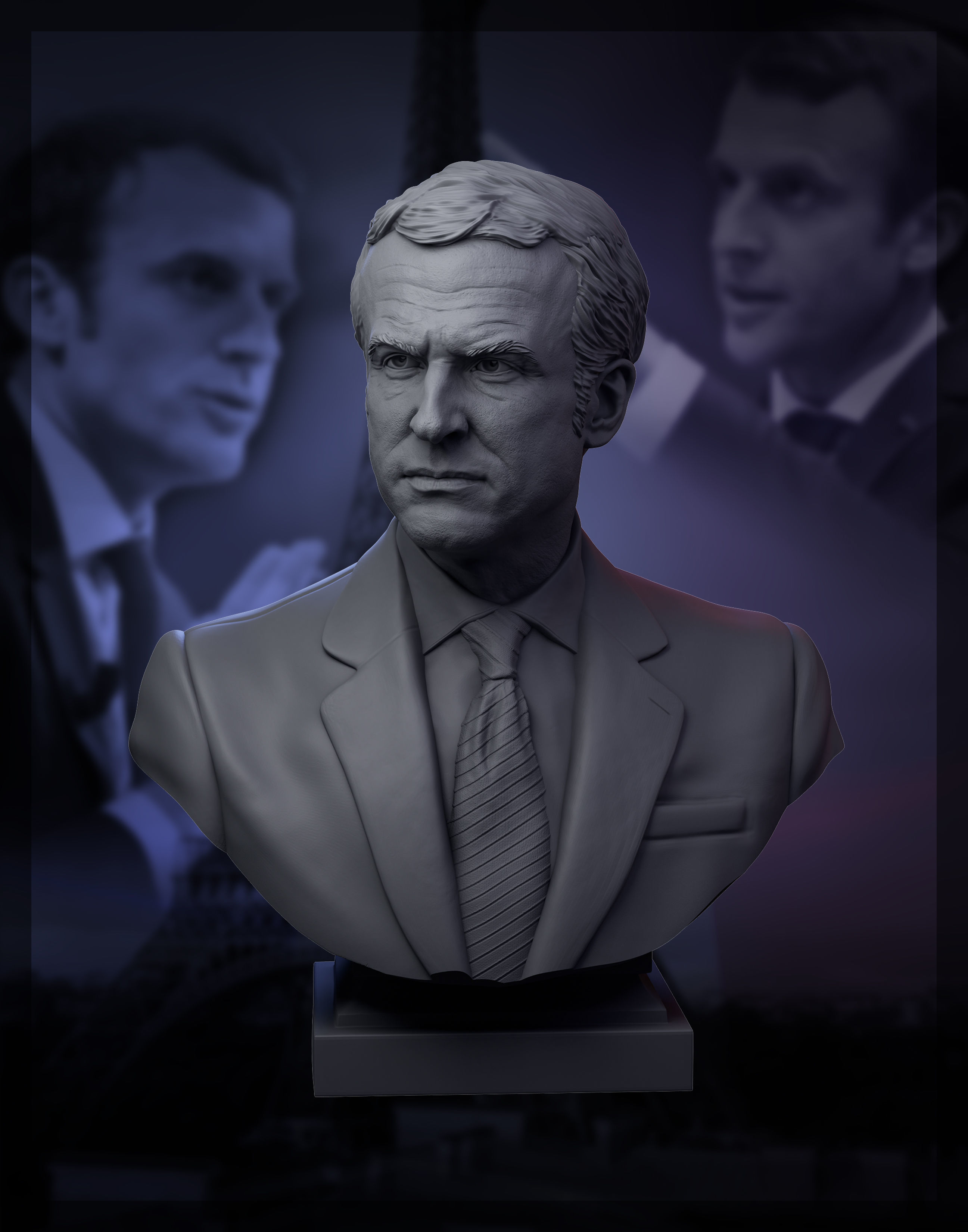 Emmanuel Macron 3D model 3D printable | CGTrader