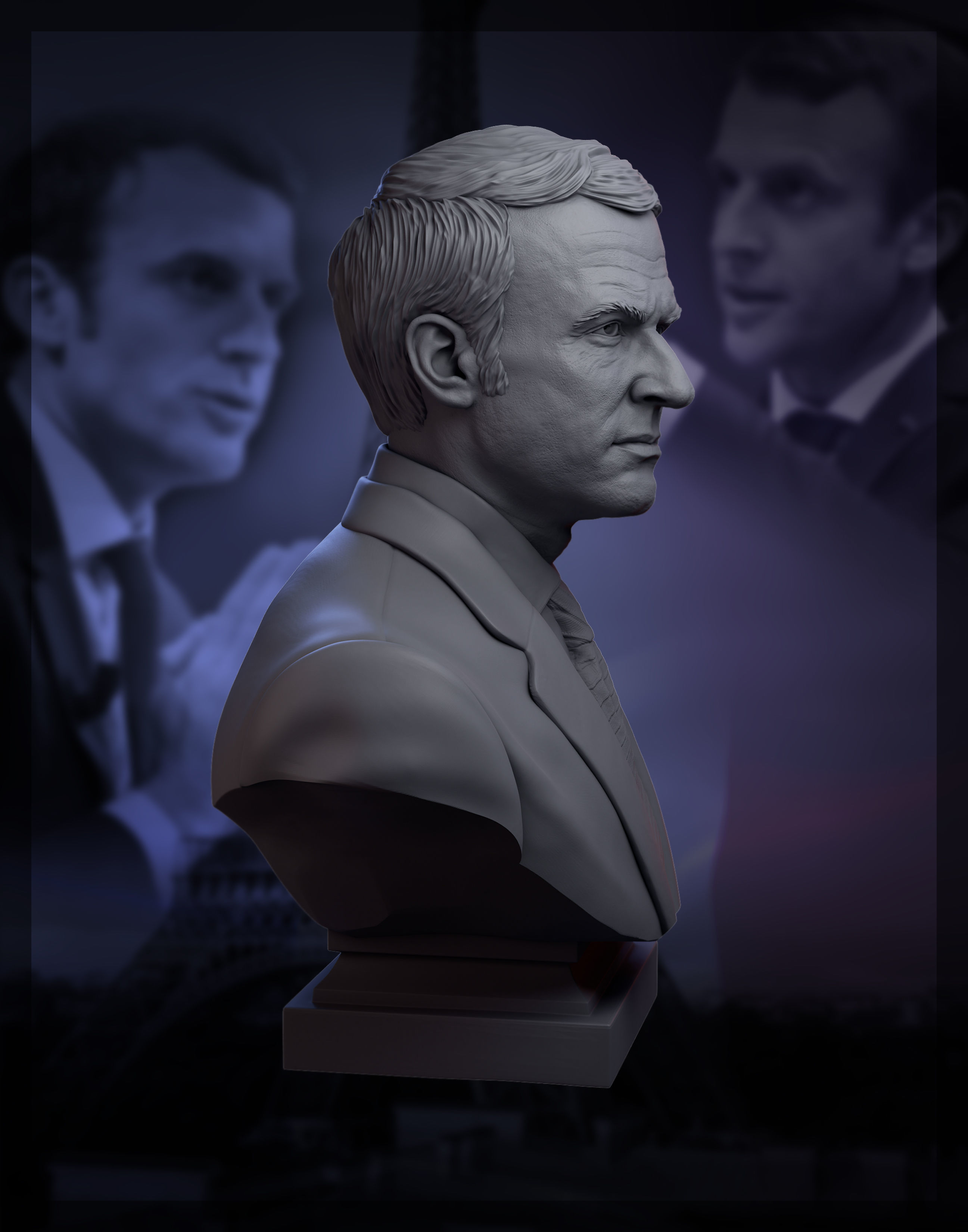 Emmanuel Macron 3D model 3D printable | CGTrader