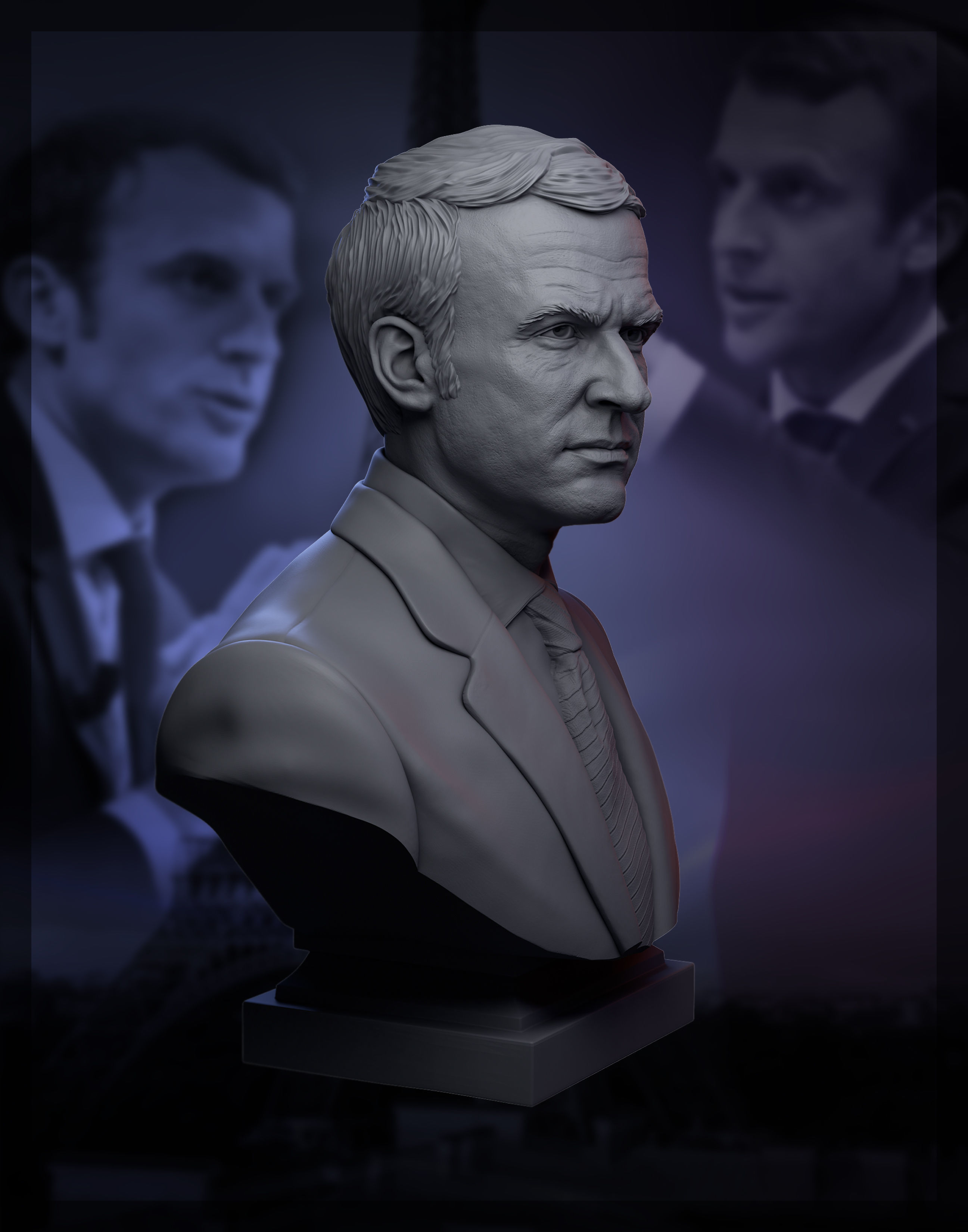 Emmanuel Macron 3D model 3D printable | CGTrader