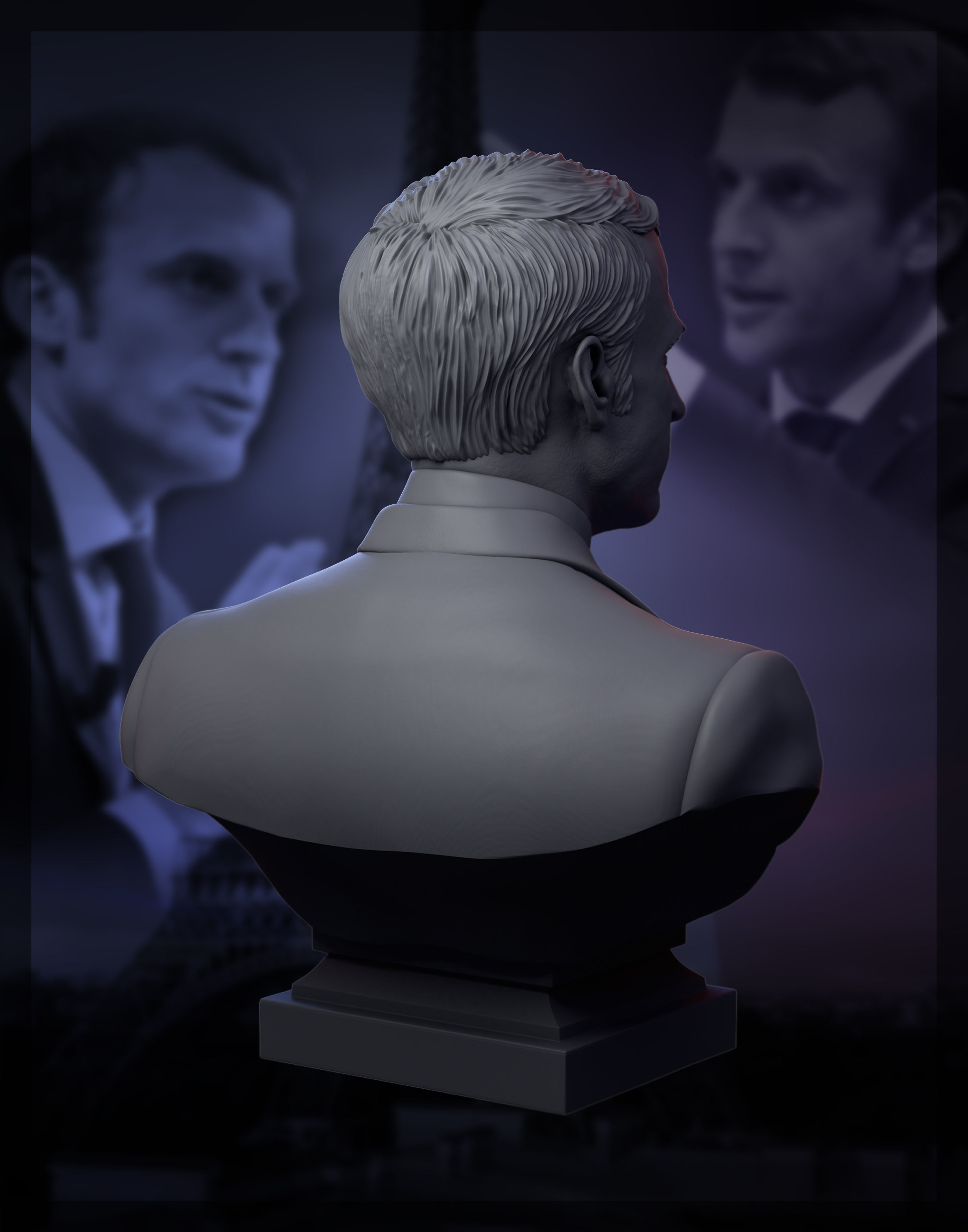Emmanuel Macron 3D model 3D printable | CGTrader