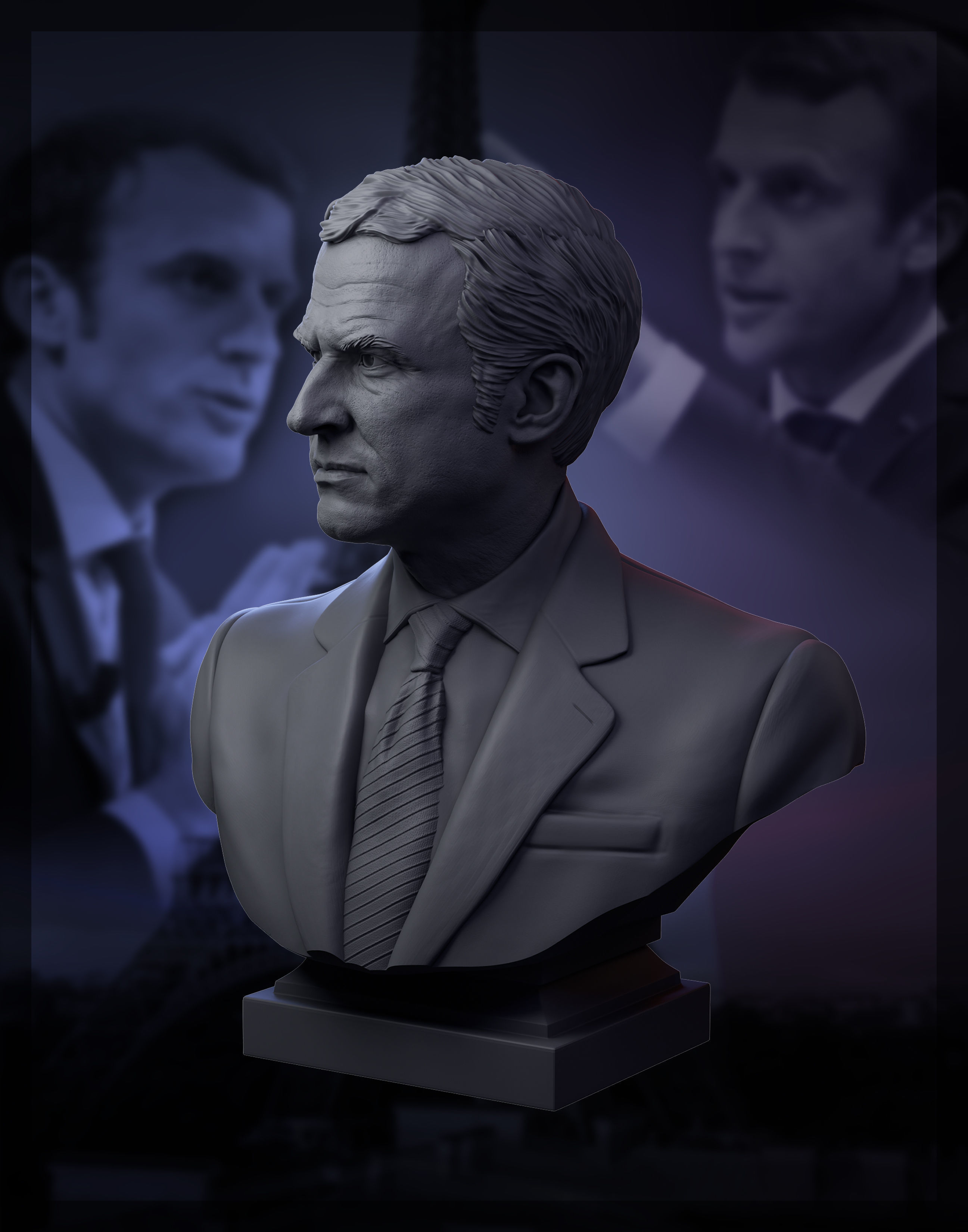 Emmanuel Macron 3D model 3D printable | CGTrader