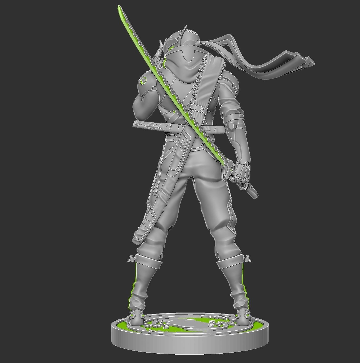 Genji Statue 3D Print Ready 3D model 3D printable | CGTrader