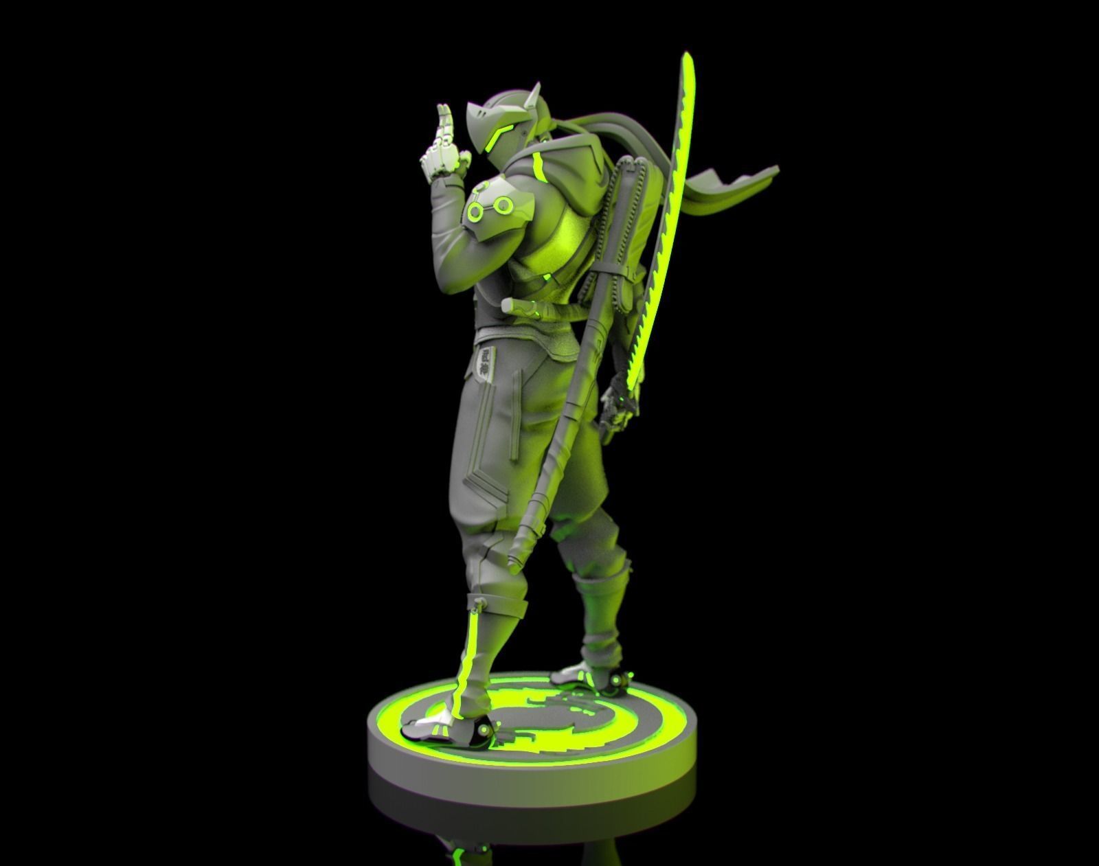 Genji Statue 3D Print Ready 3D model 3D printable | CGTrader