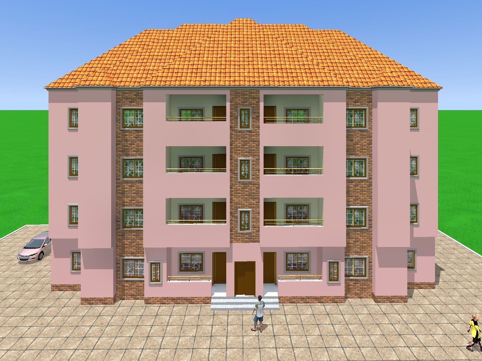 Block of flats 3D model 3D printable | CGTrader