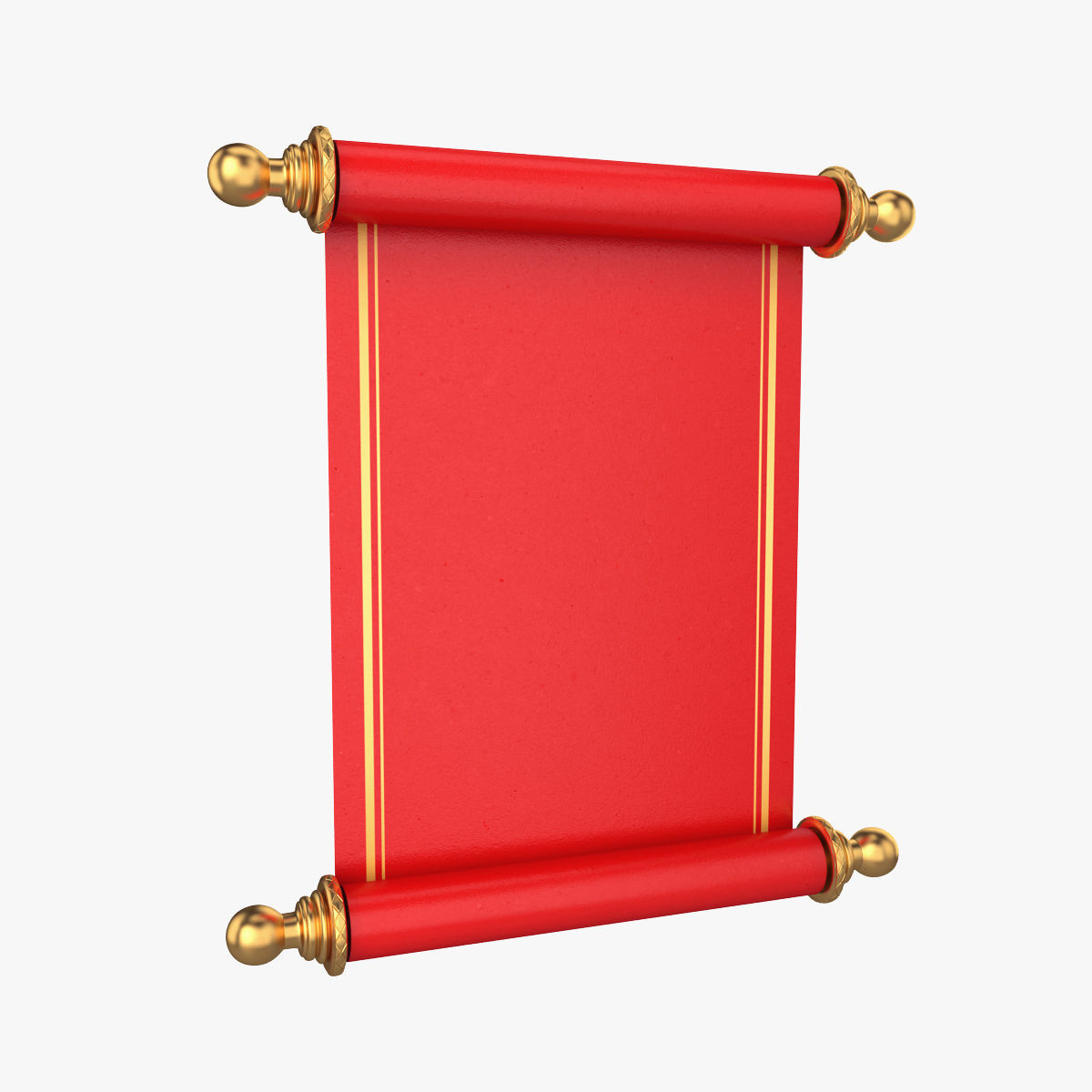 Red scroll 3D model | CGTrader
