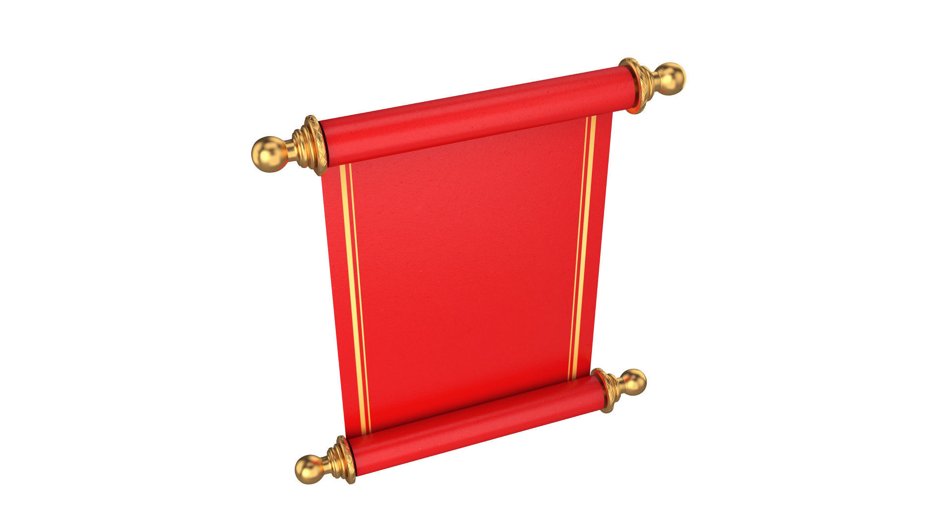 Red scroll 3D model | CGTrader