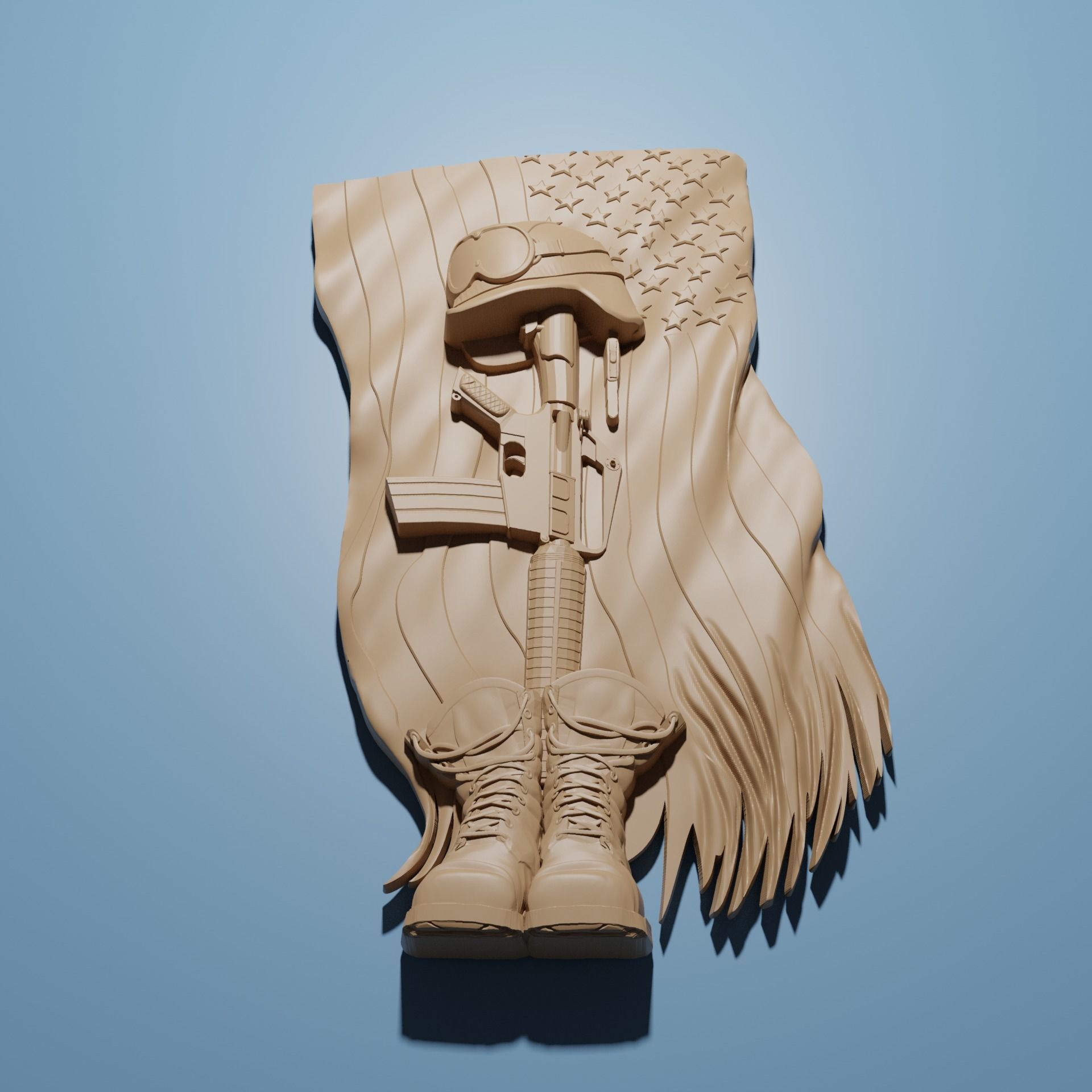 Military Fallen Army US Veteran relief 3D for CNC Router 3D model 3D ...