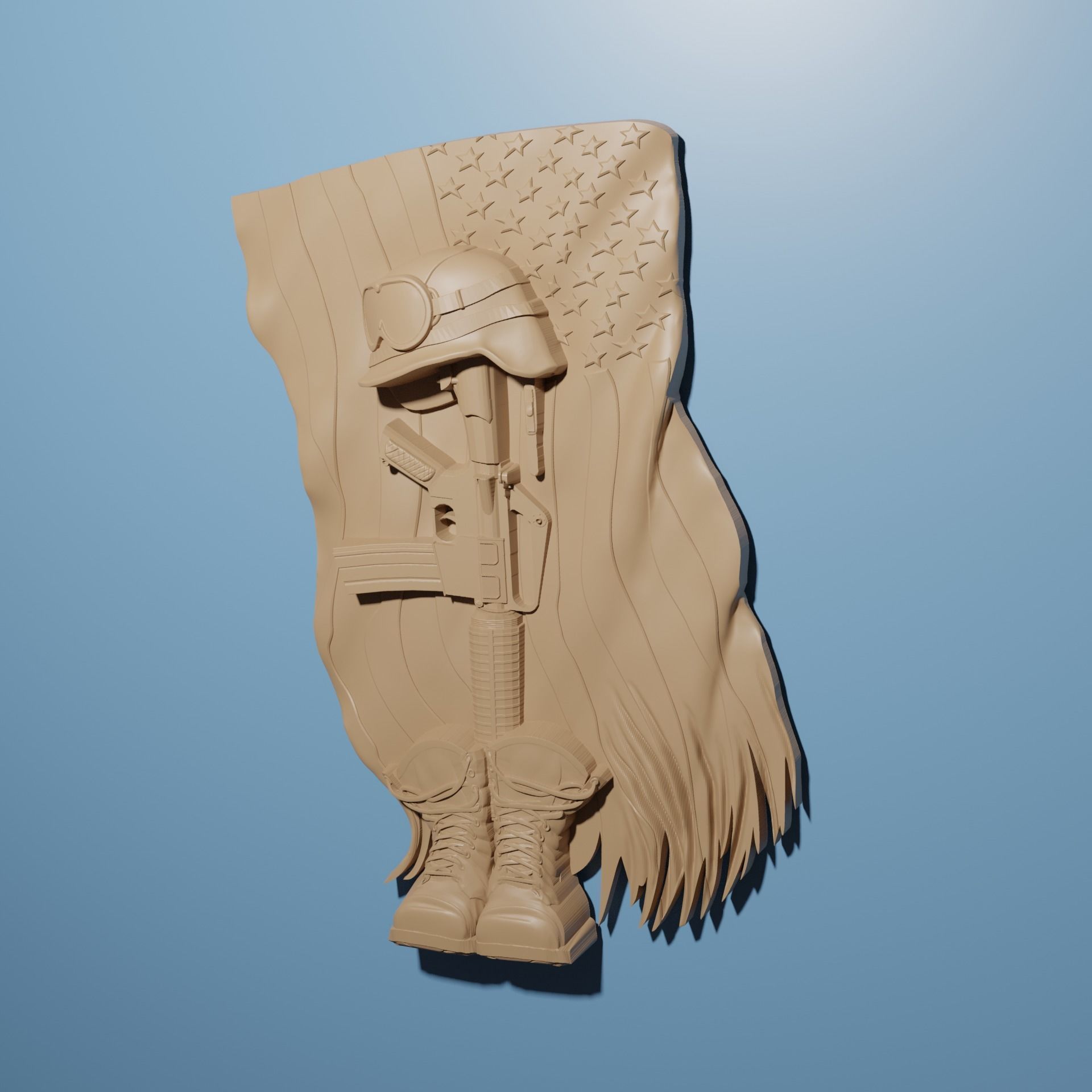 Military Fallen Army US Veteran relief 3D for CNC Router 3D model 3D ...