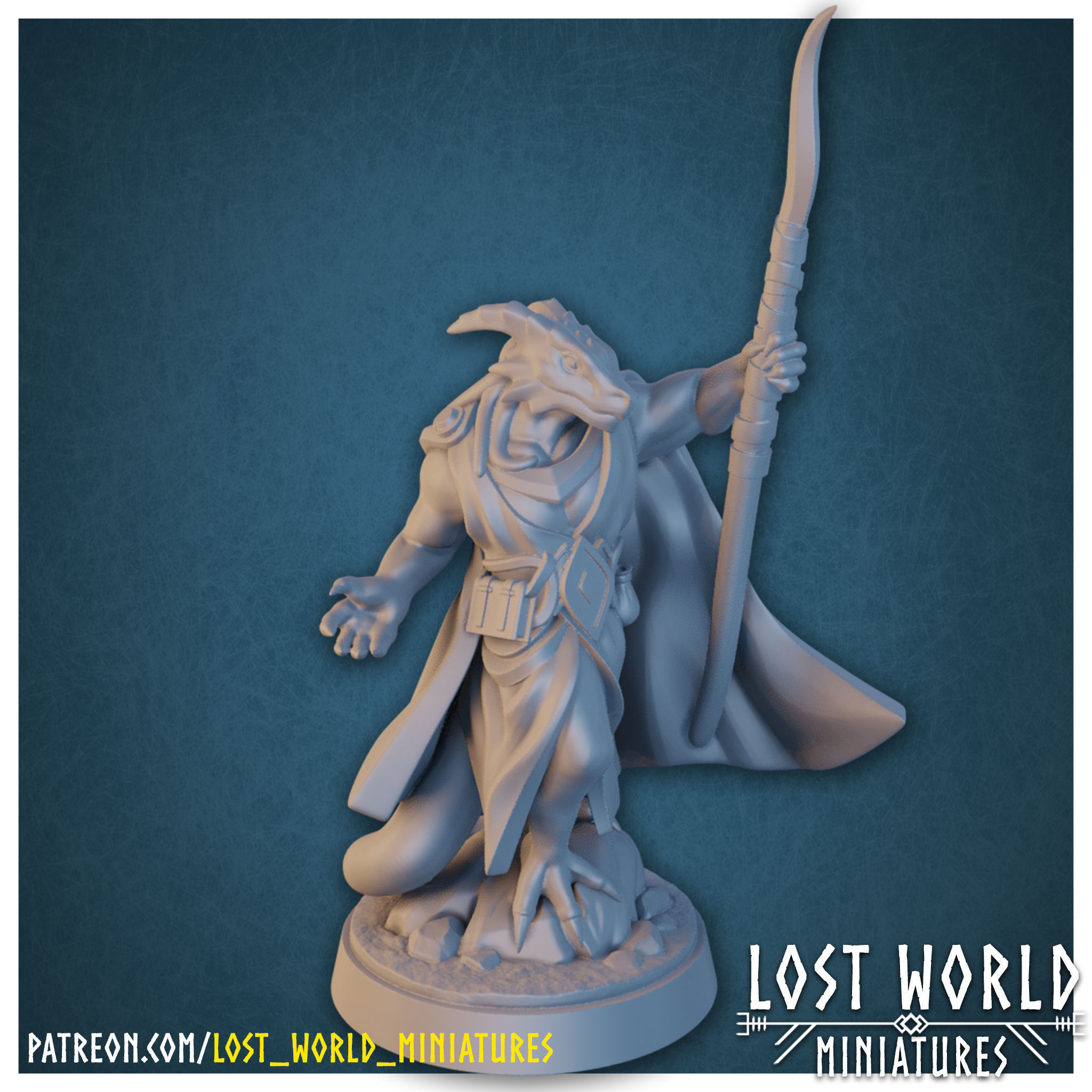Dragonborn Wizard Miniature Supported- 3D Printable - 3D model 3D ...