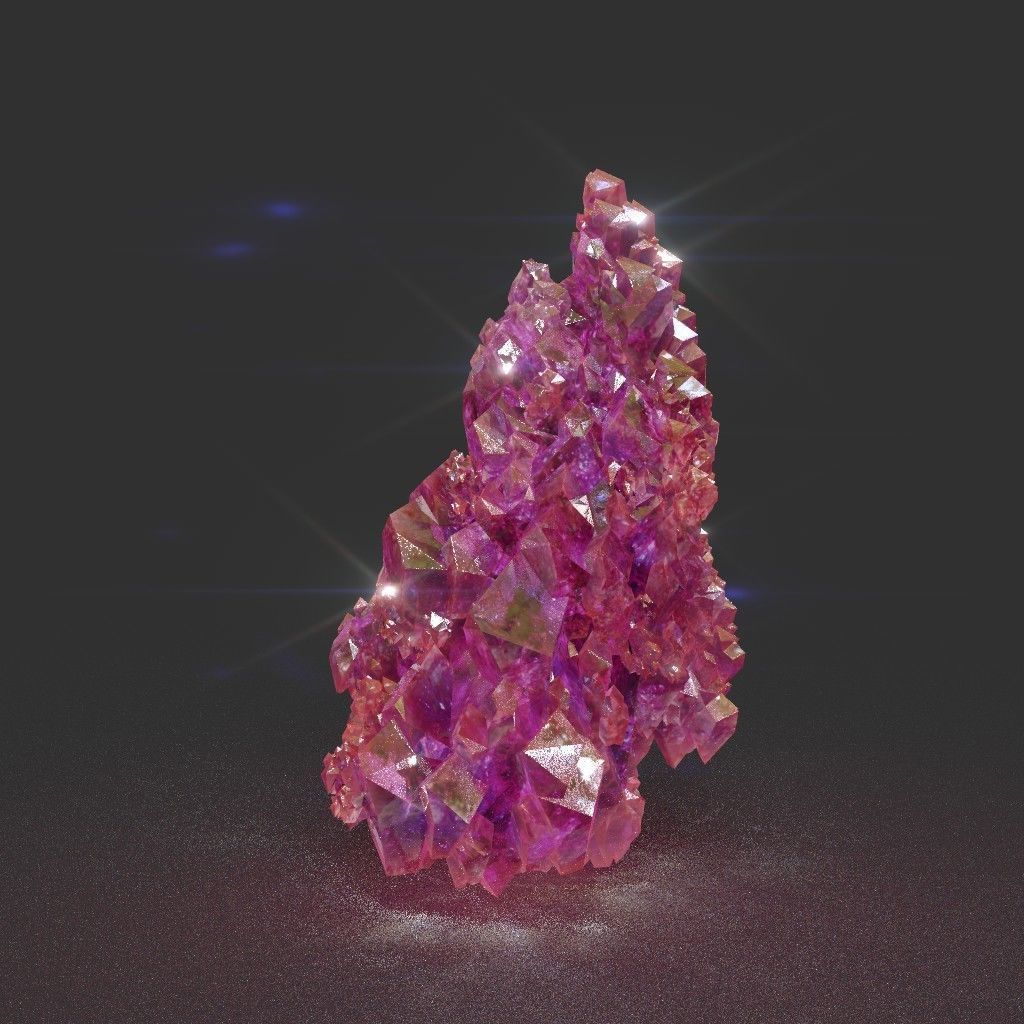 3D model Low Poly Pink Crystal Gemstone Pack 200114 VR / AR / low-poly ...