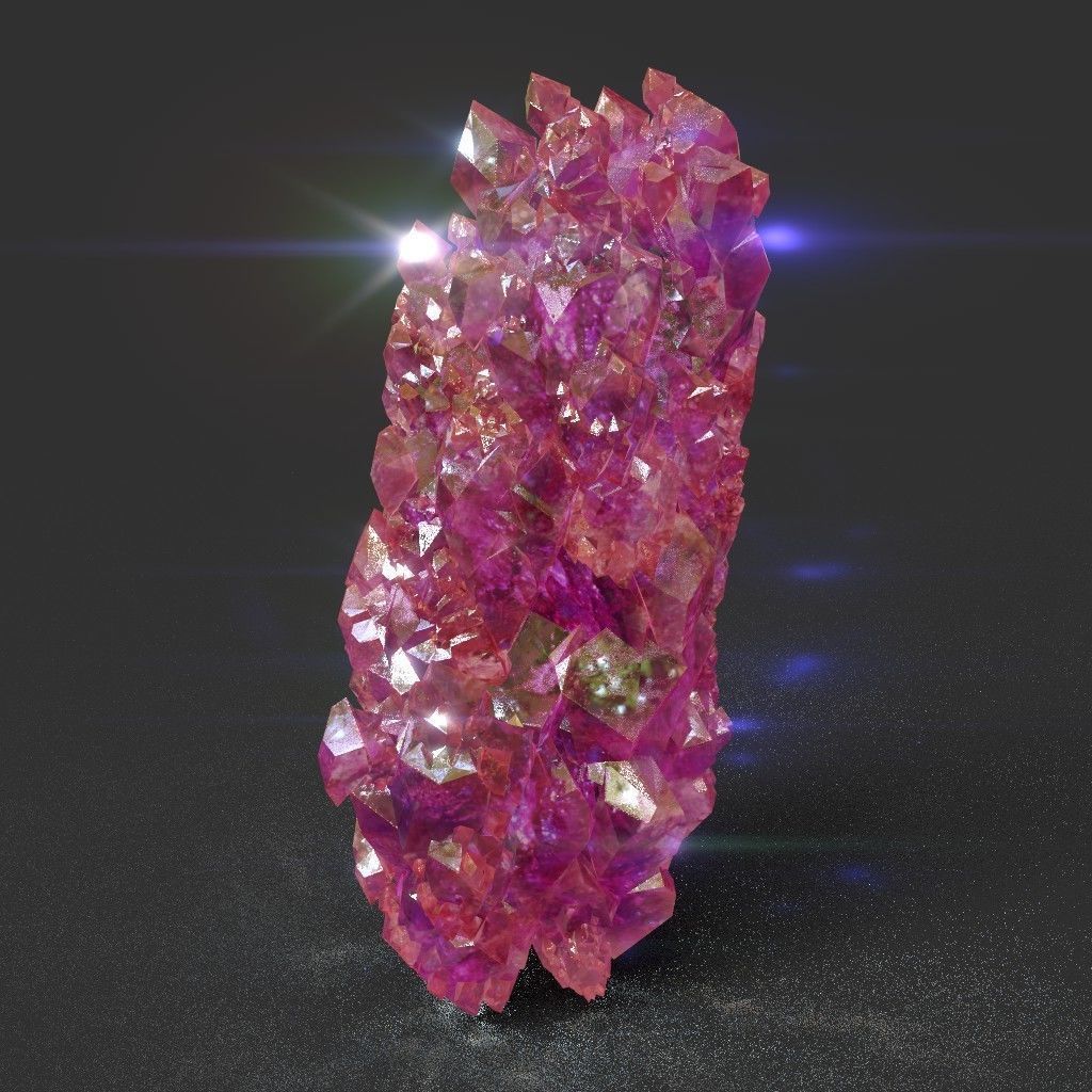 3D model Low Poly Pink Crystal Gemstone Pack 200114 VR / AR / low-poly ...
