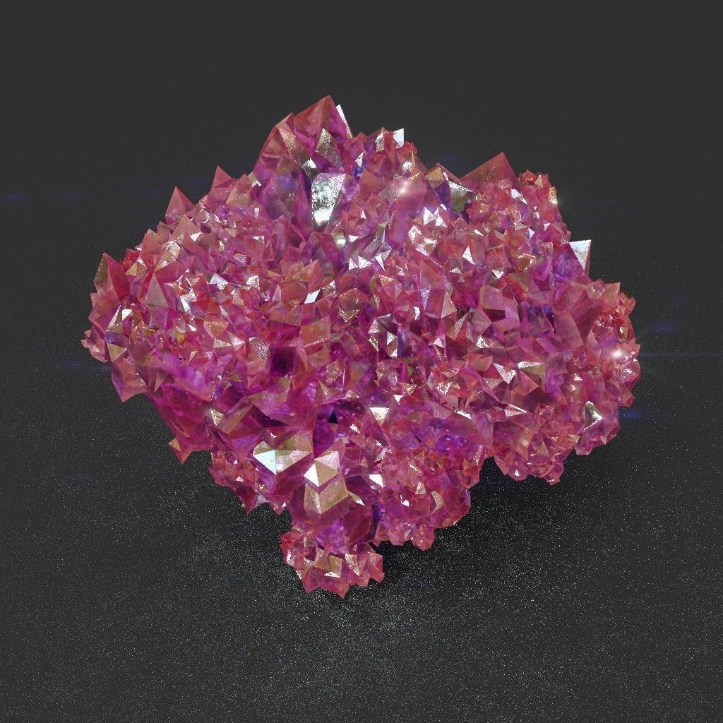 3D model Low Poly Pink Crystal Gemstone Pack 200114 VR / AR / low-poly ...