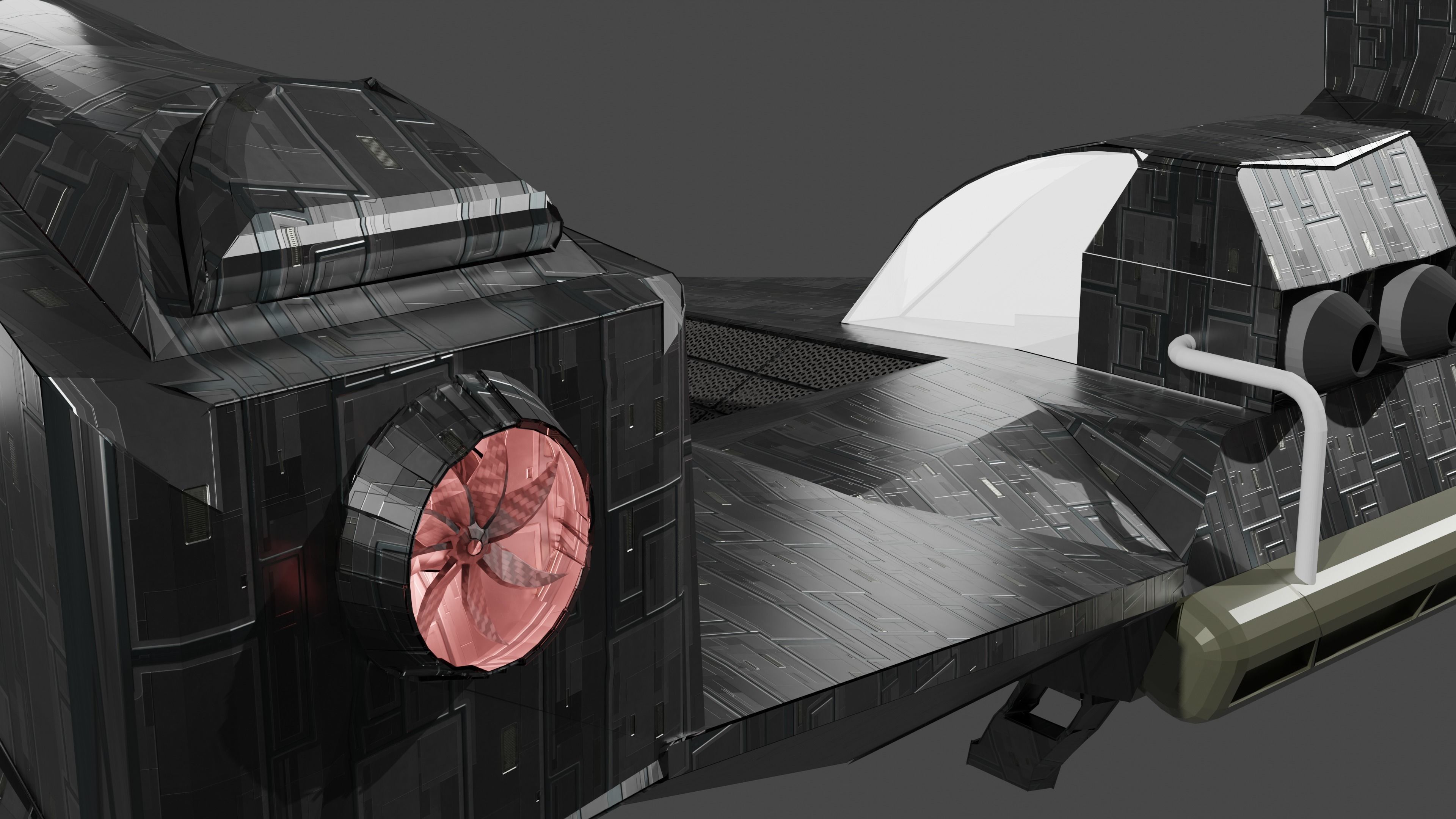 3D model Sci-Fi Spaceship Concept Art Spacecraft VR / AR / low-poly ...