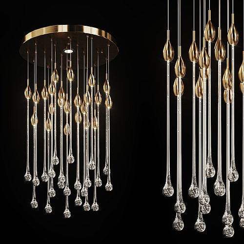 Drop shaped pendant lamp RAINY 3D model | CGTrader