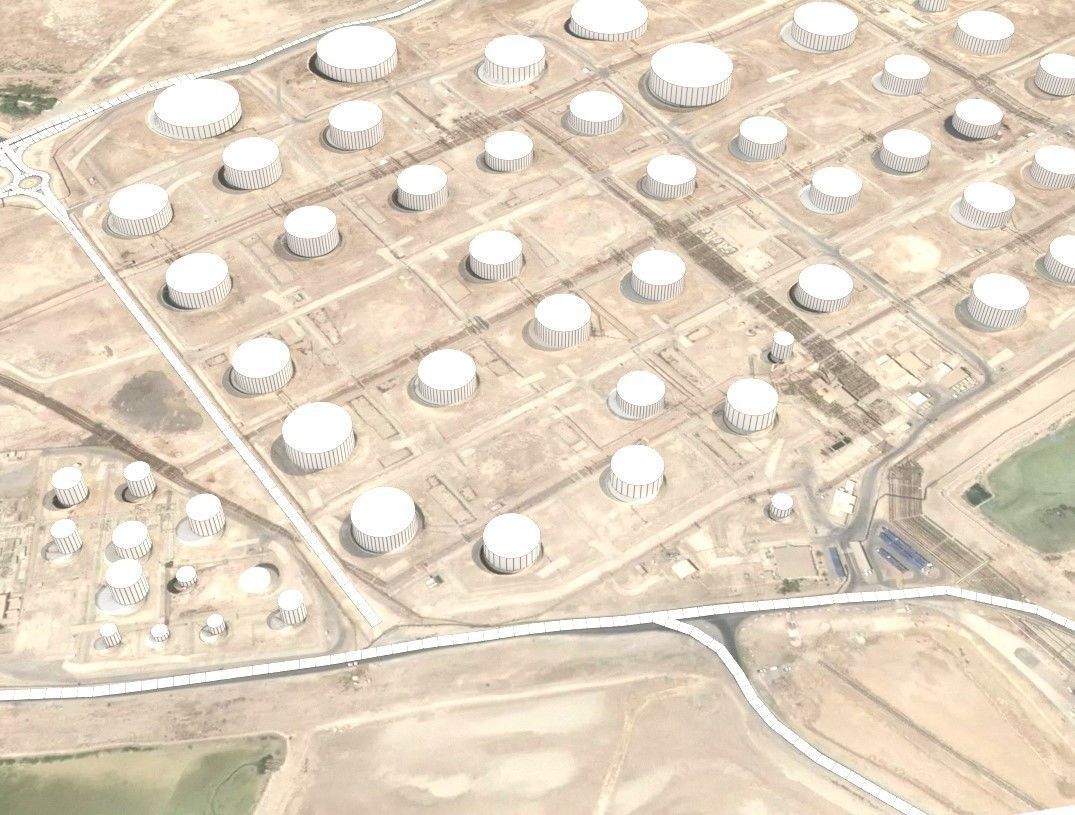 Petroleum Storage Tanks Sitra Bahrain Industrial area free 3D model ...