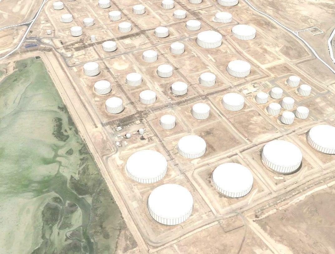 Petroleum Storage Tanks Sitra Bahrain Industrial area free 3D model ...