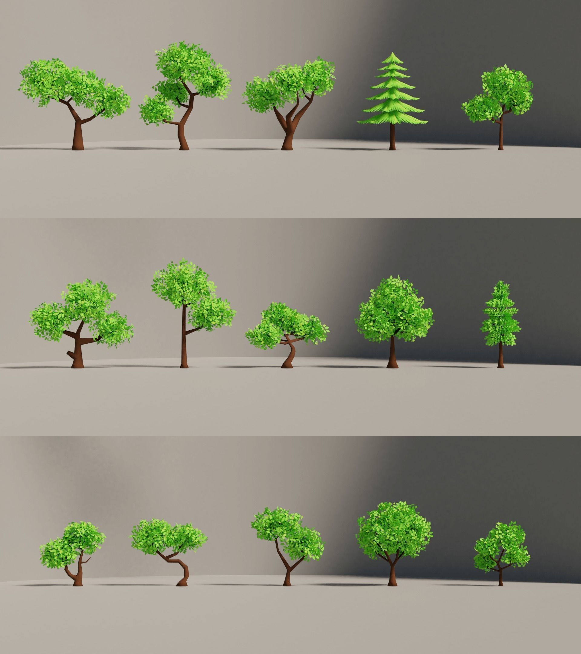 Simple Trees Pack 3D asset | CGTrader