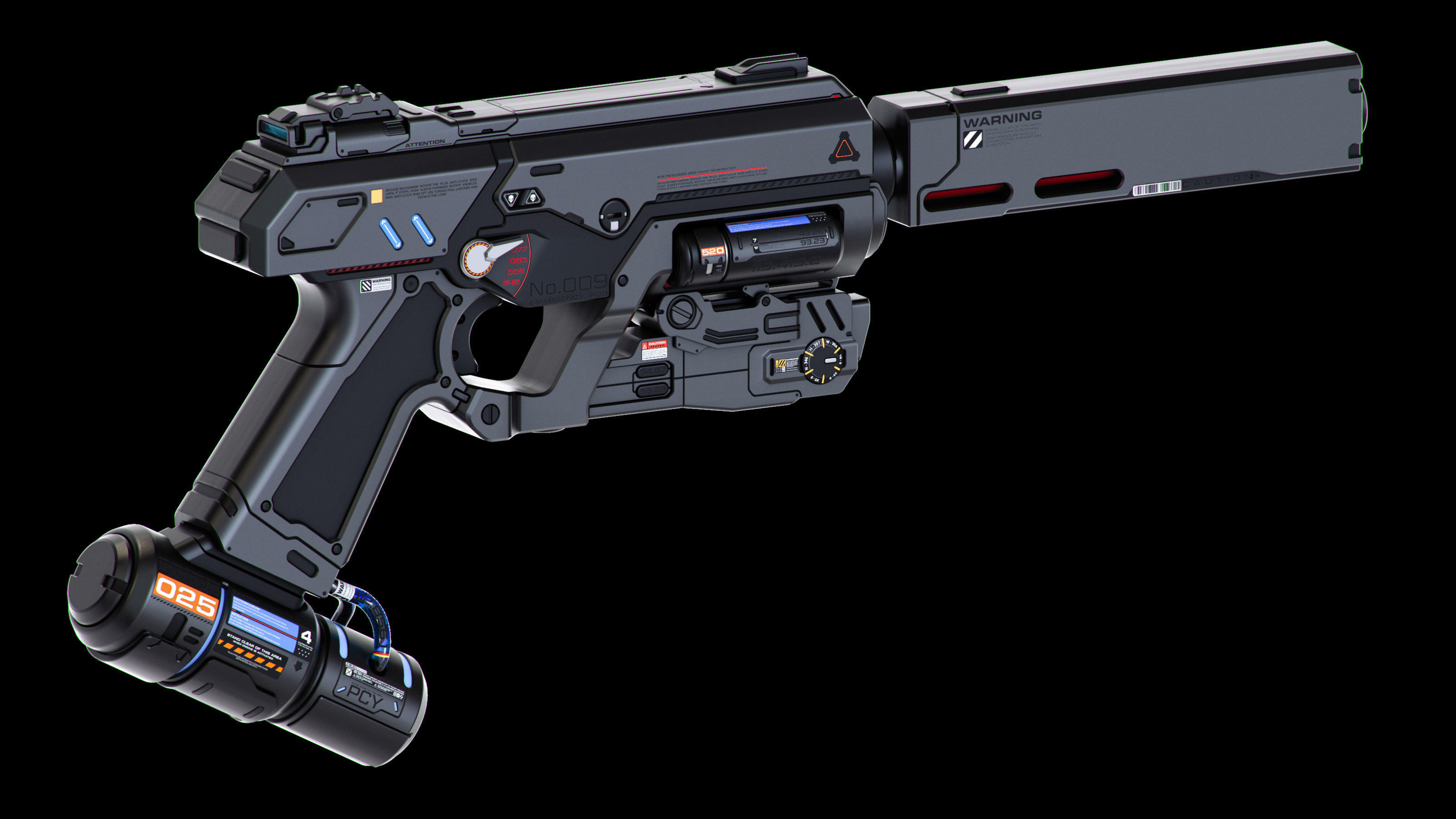 Sci-Fi Guns Set Kitbash 3D model | CGTrader