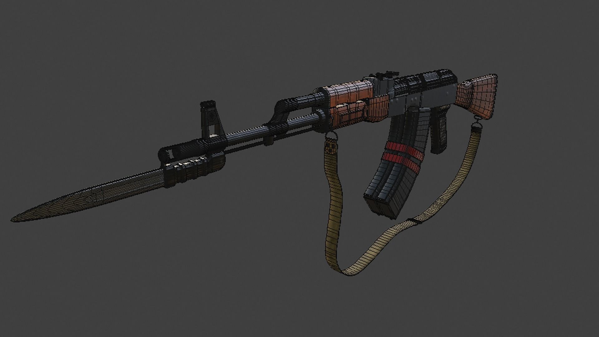 3D model Automatic rifle AKM VR / AR / low-poly | CGTrader